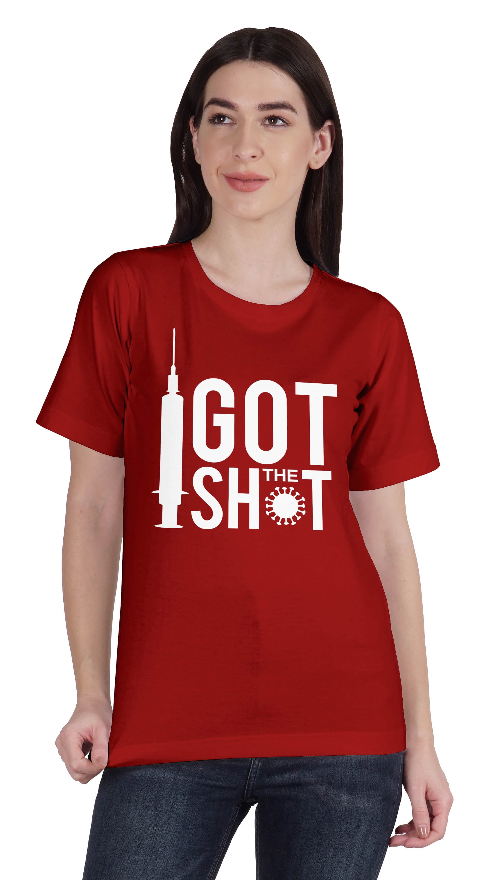 Inkmeso I Got The Shot Pro Vaccine Crew Neck Womens Vaccination T-shirt ...