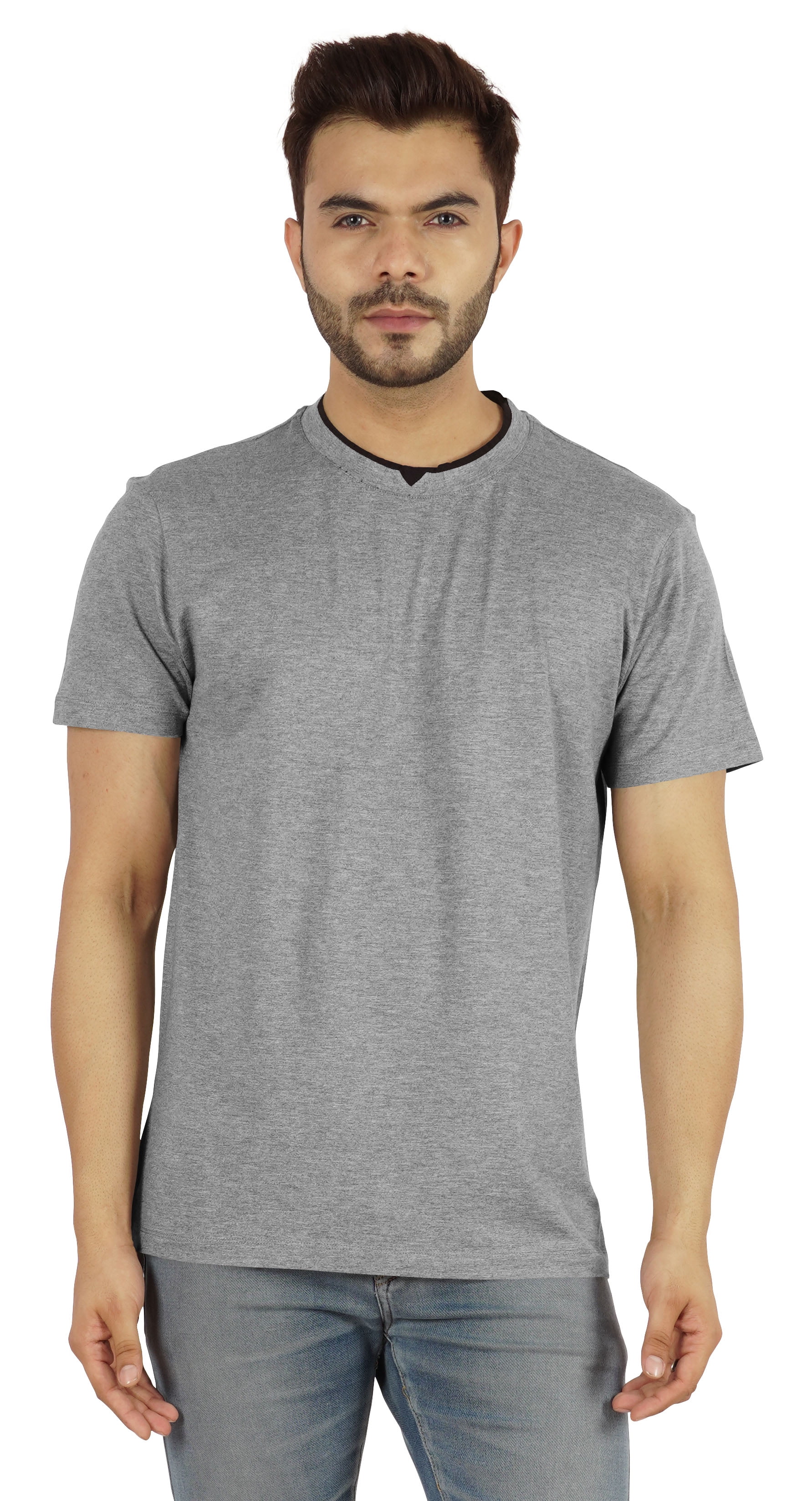 Inkmeso Men's Basic Round Neck Shirt Regular Fit Solid Short Sleeve T ...