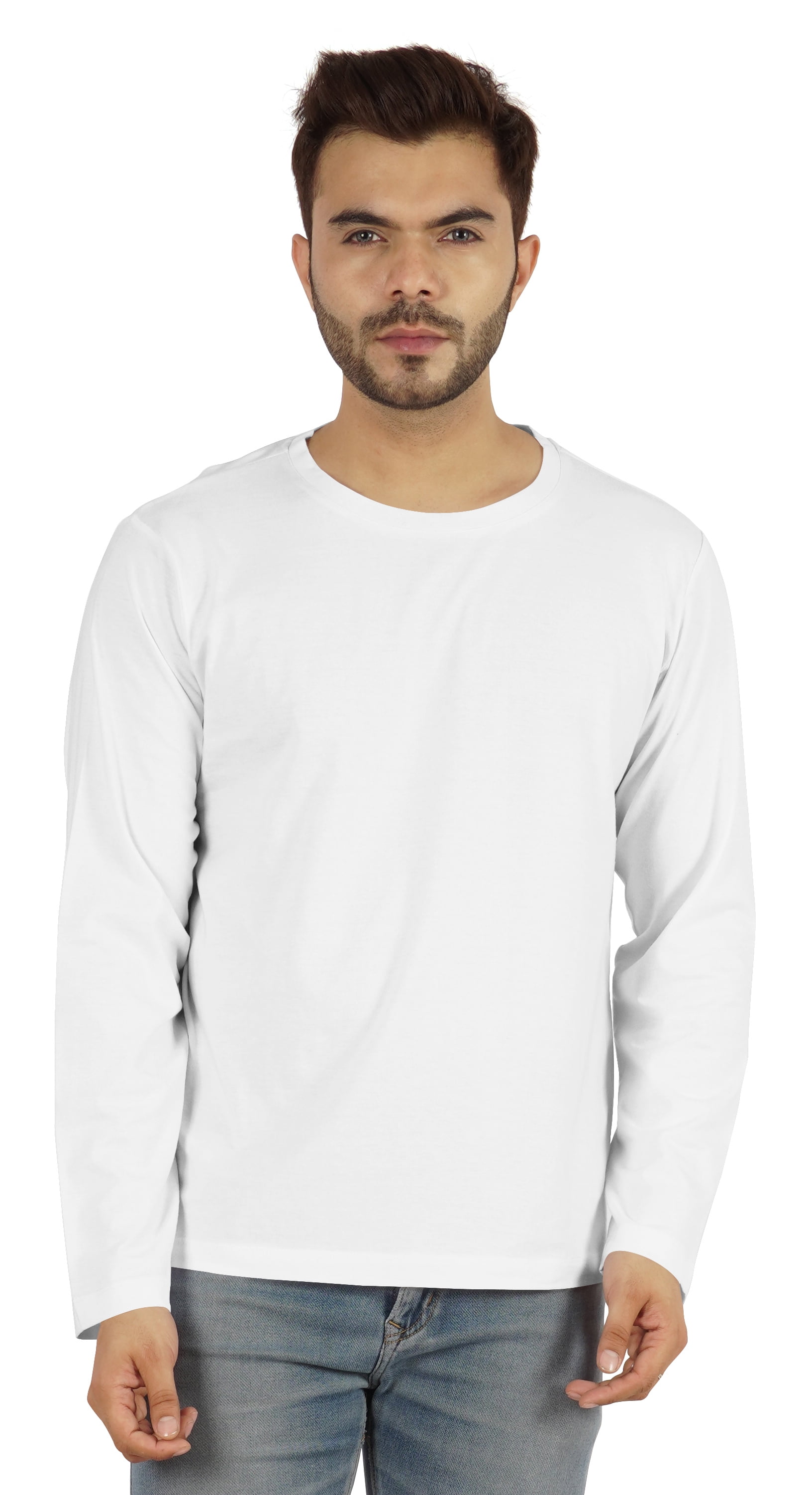 Inkmeso Men's Long Sleeve Cotton Basic Shirt Lightweight Solid T-Shirts ...