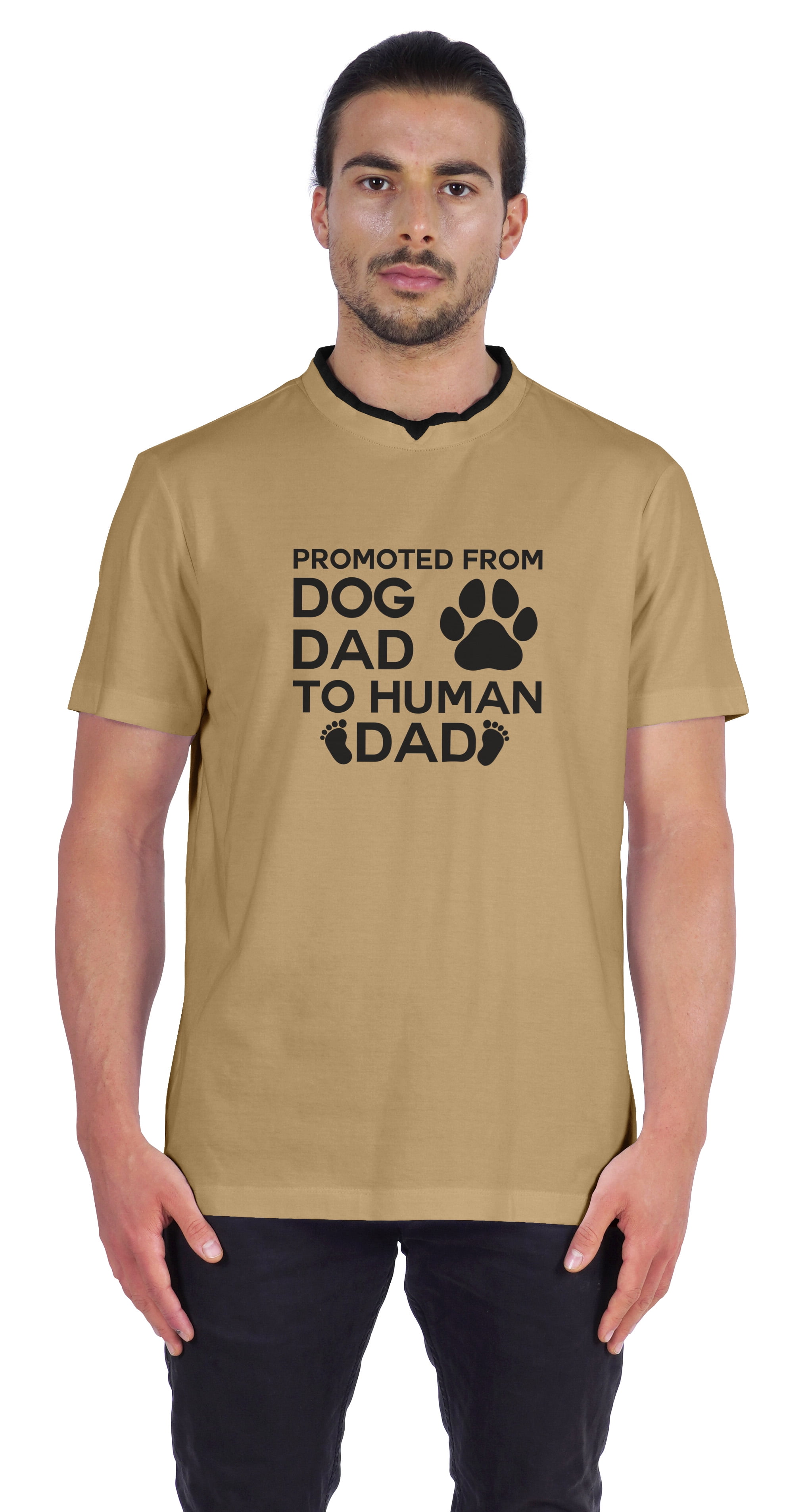Inkmeso Men's "Promoted From Dog Dad To Human Dad"Graphic Quote Tshirt ...