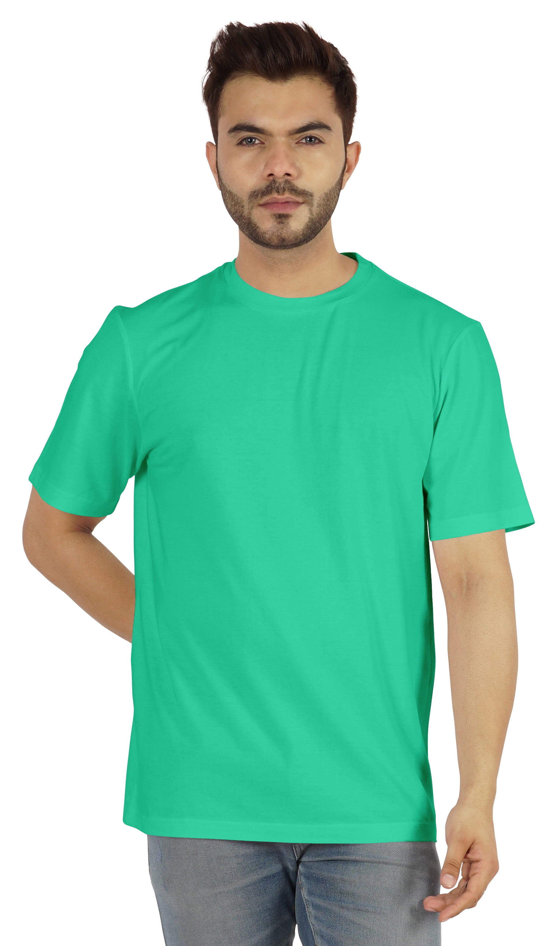 Inkmeso Mens Crew Neck Cotton T-Shirt Basic Shirts Casual Short Sleeve ...