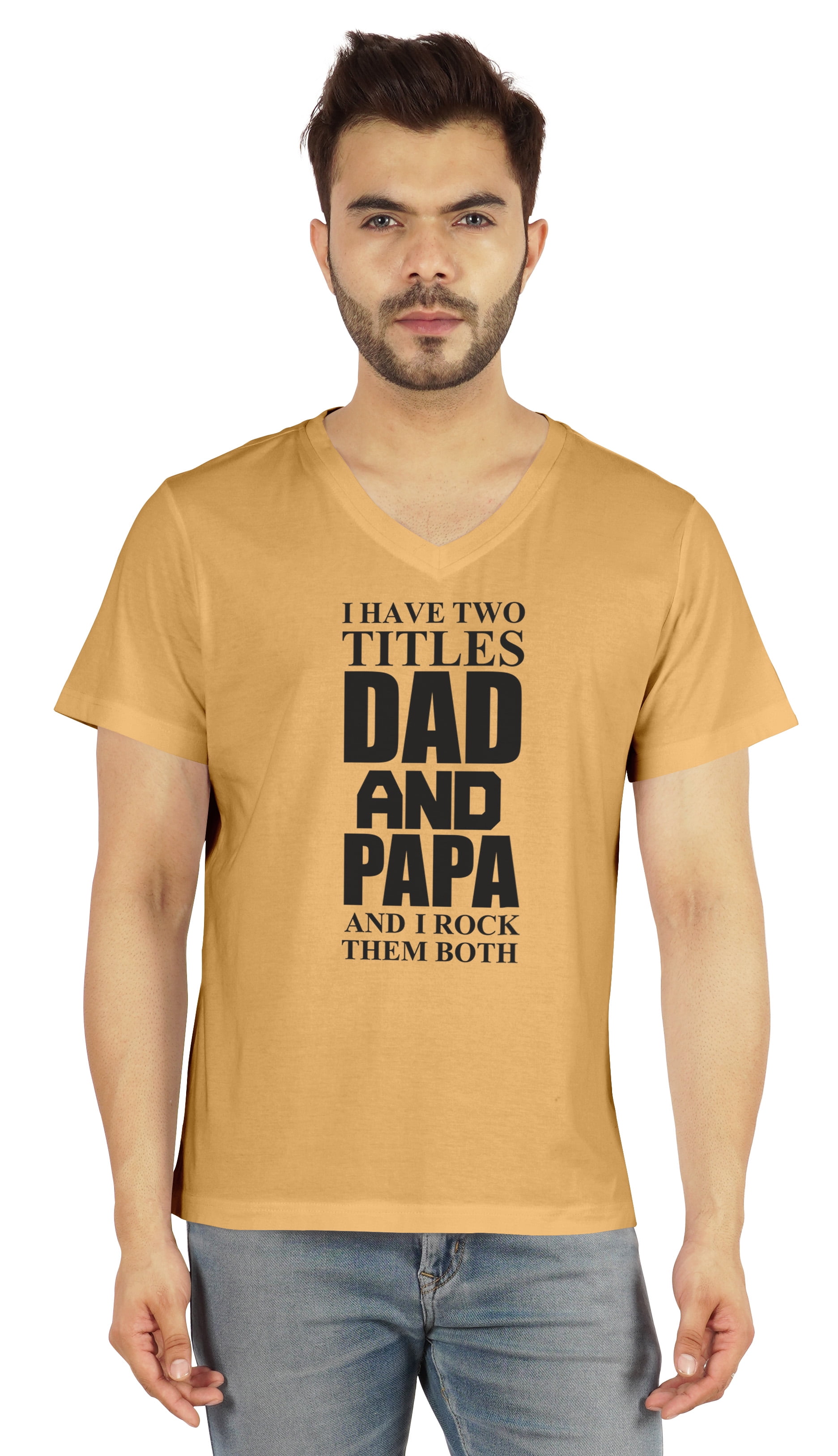Inkmeso Mens Tshirt I Have Two Titles Dad And Papa And I Rock Them Both ...