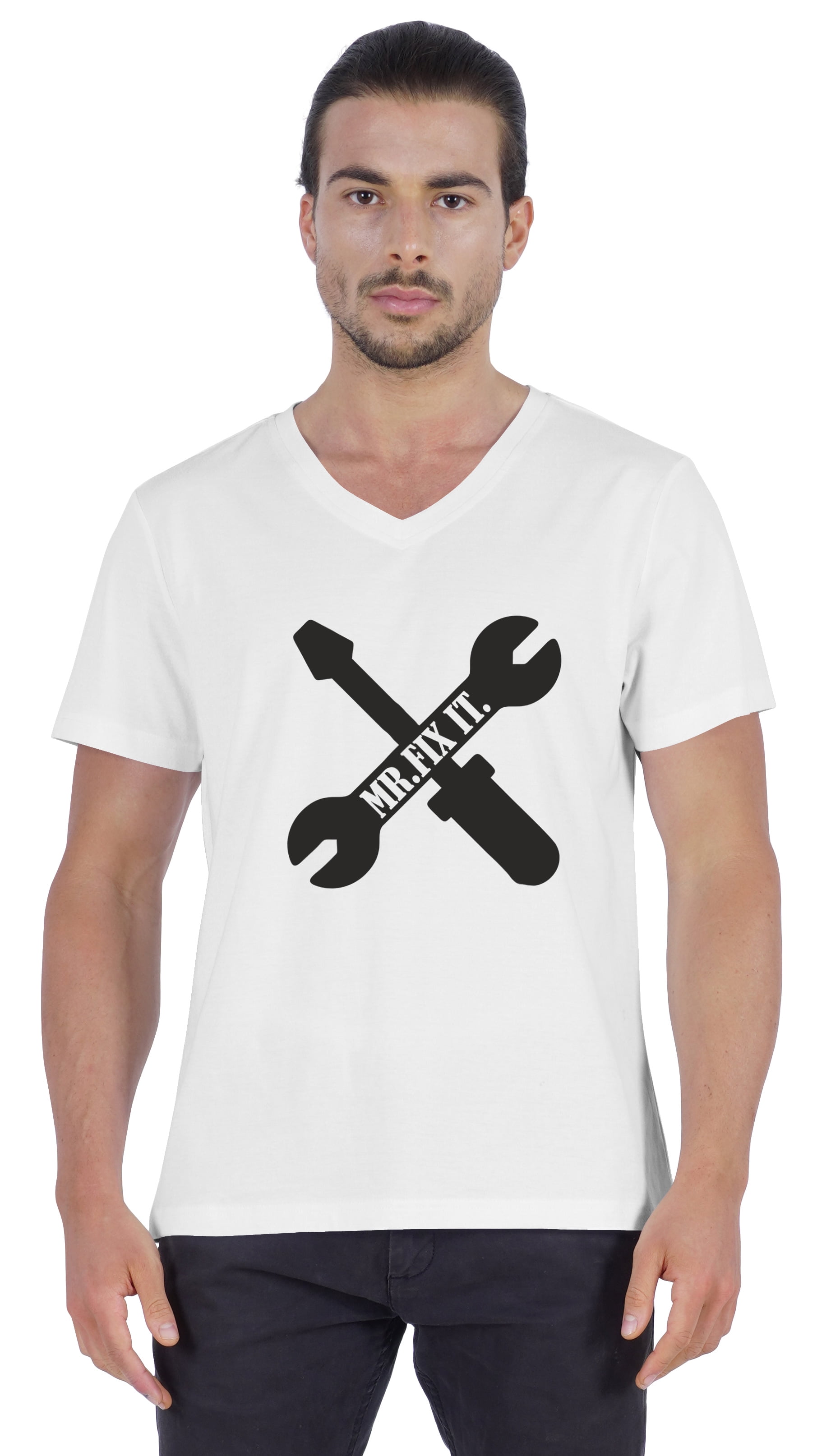 Inkmeso Mens Tshirt Letter Printed Craftsmen Wrench Tee Shirt Mr.Fix.It ...