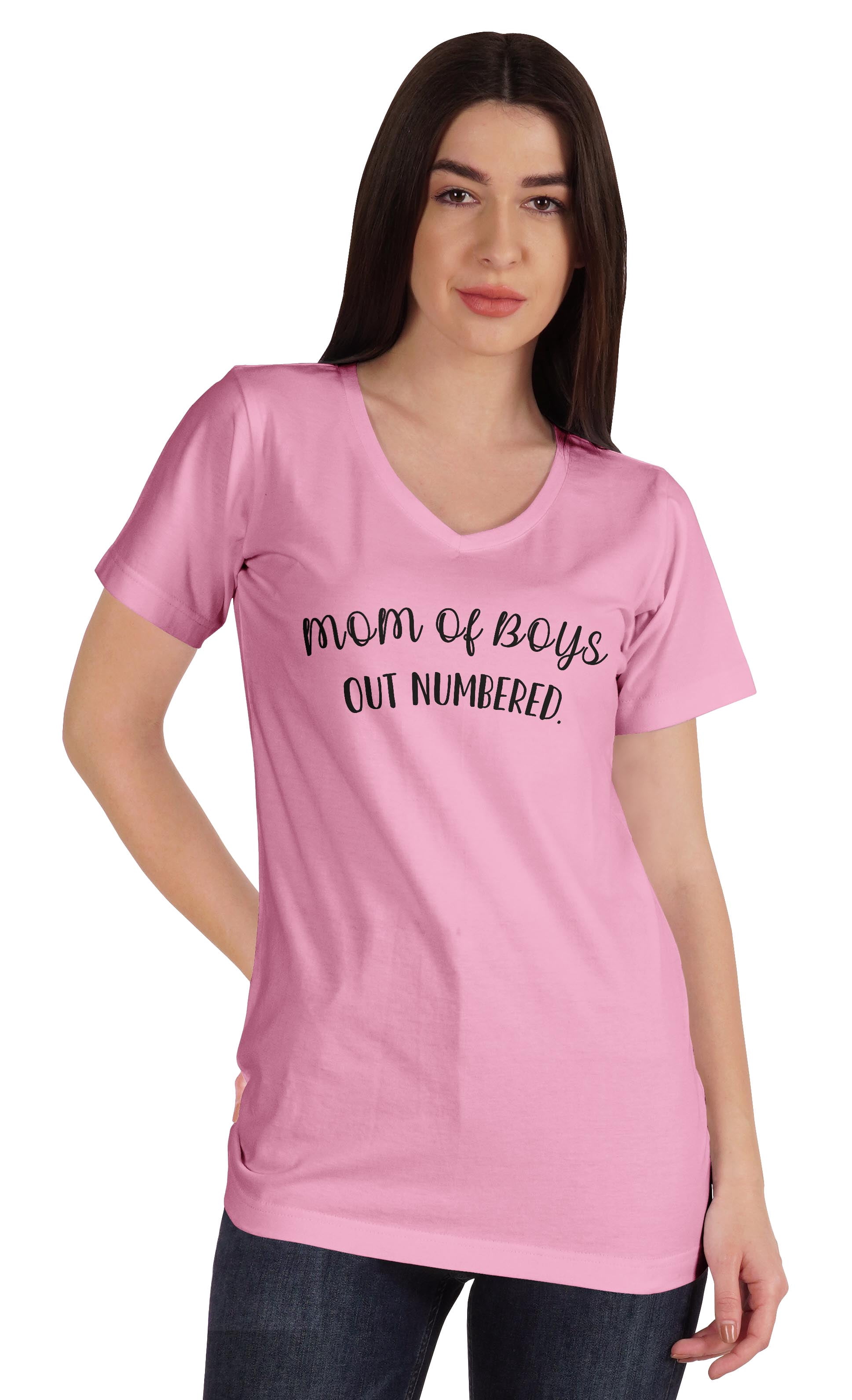 Inkmeso Mom Of Boys Out Numbered Women Tee Tops Mother Day Gift Cotton ...