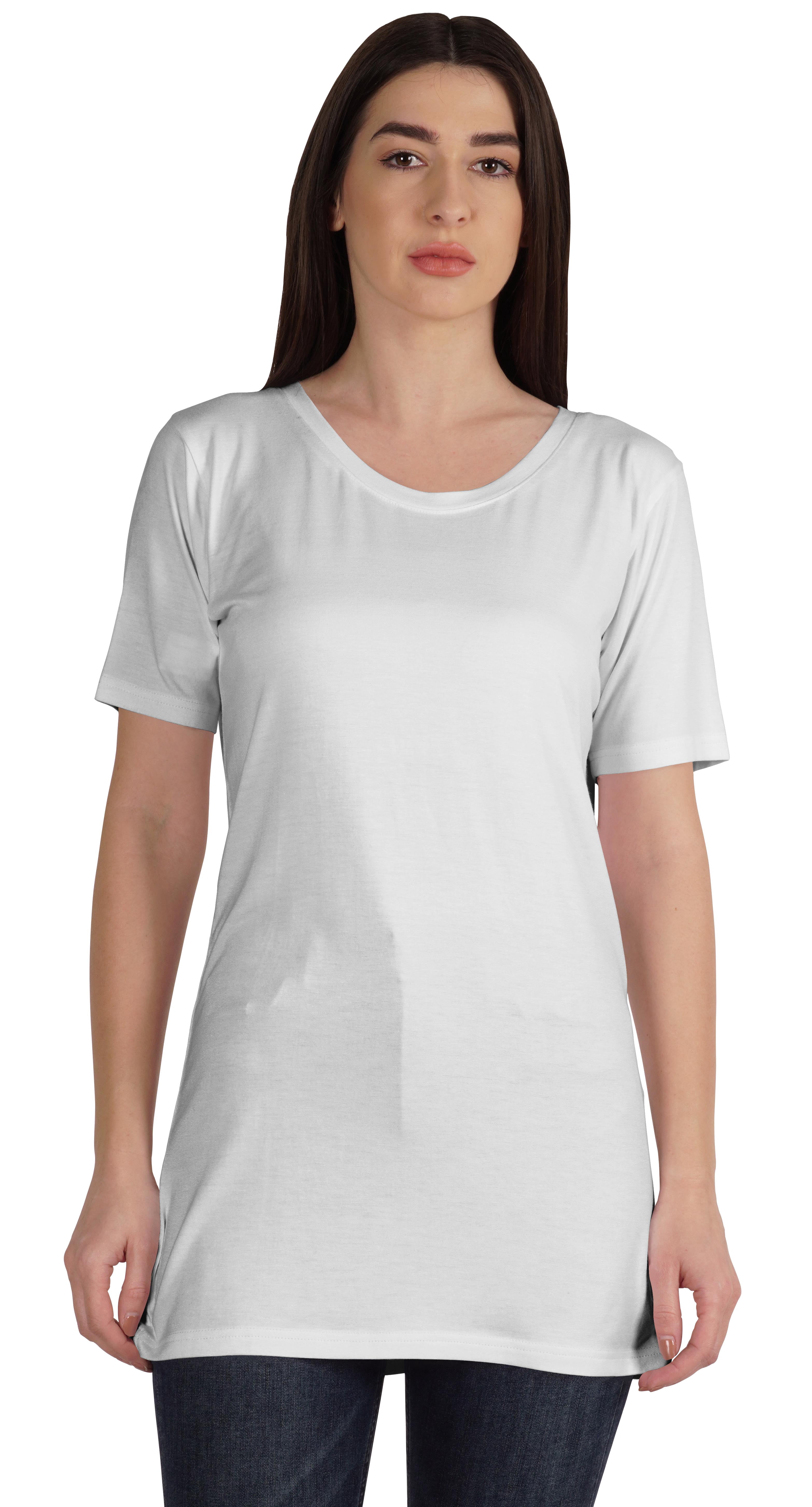 Inkmeso Plain Basic Tshirt Long Length Tee Short Sleeve Workout Top For ...