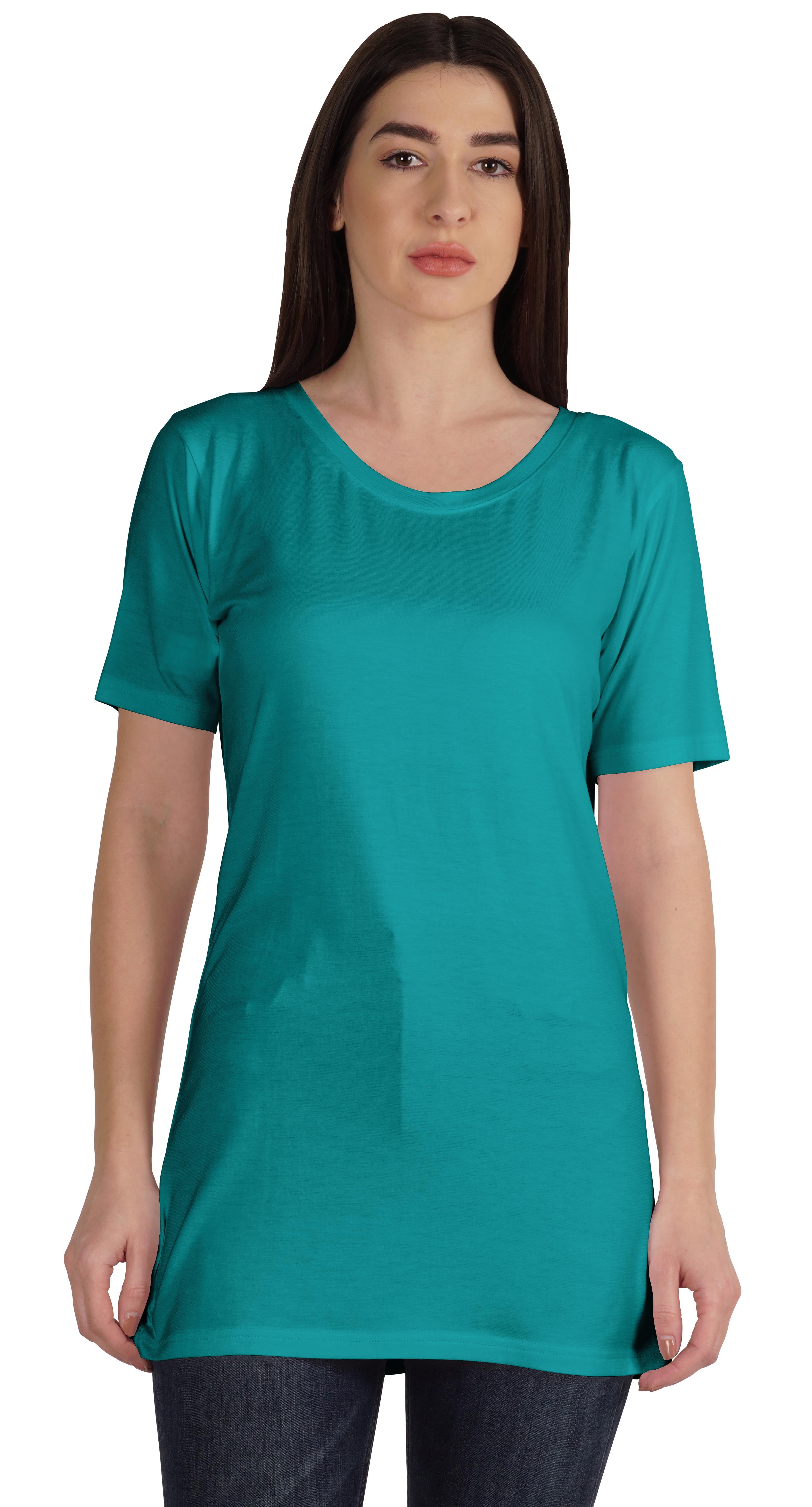 Inkmeso Plain Basic Tshirt Long Length Tee Short Sleeve Workout Top For ...