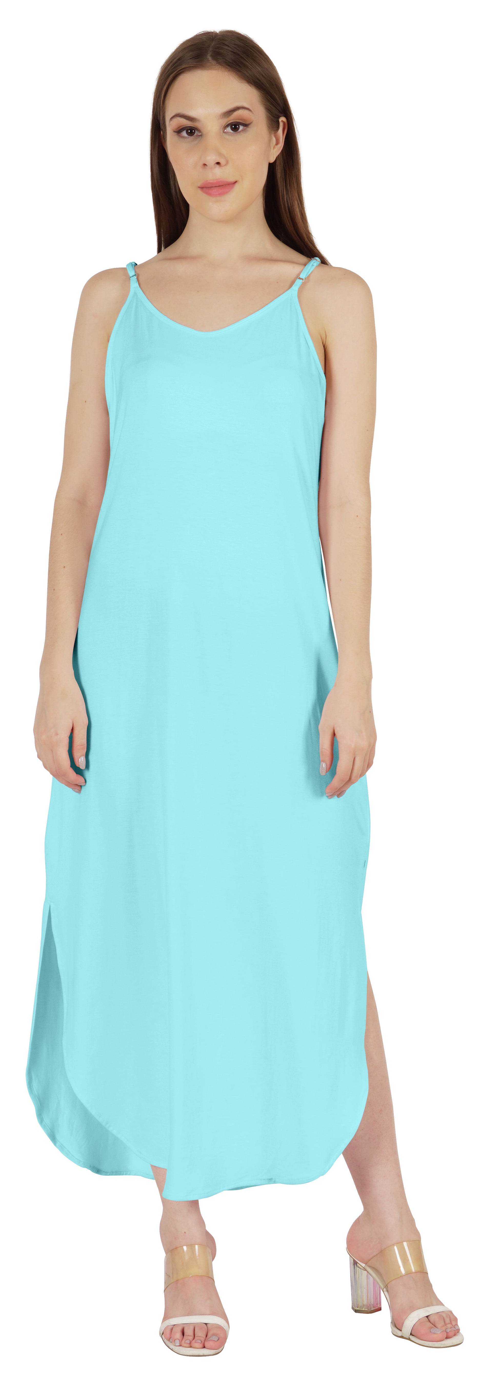 Inkmeso Solid Sexy Summer Dress For Women Spaghetti Strap Casual Beach