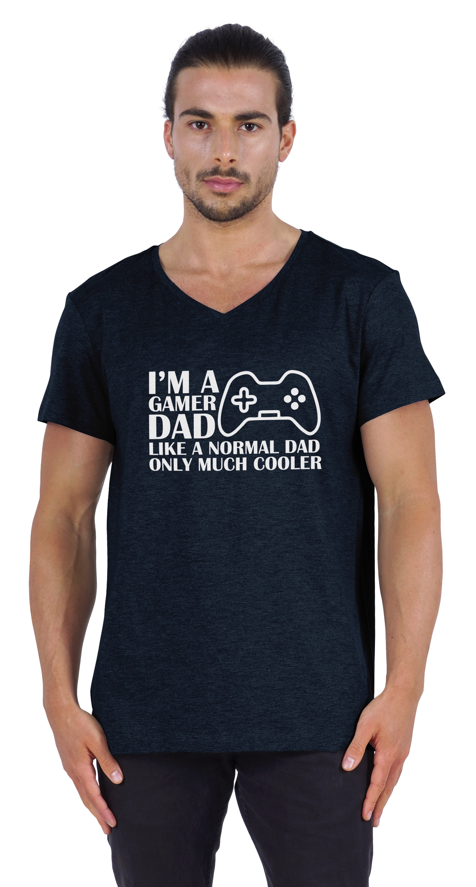 Inkmeso V-Neck Tee Shirt For Men's Graphic Printed I'm A Gamer Dad Like ...