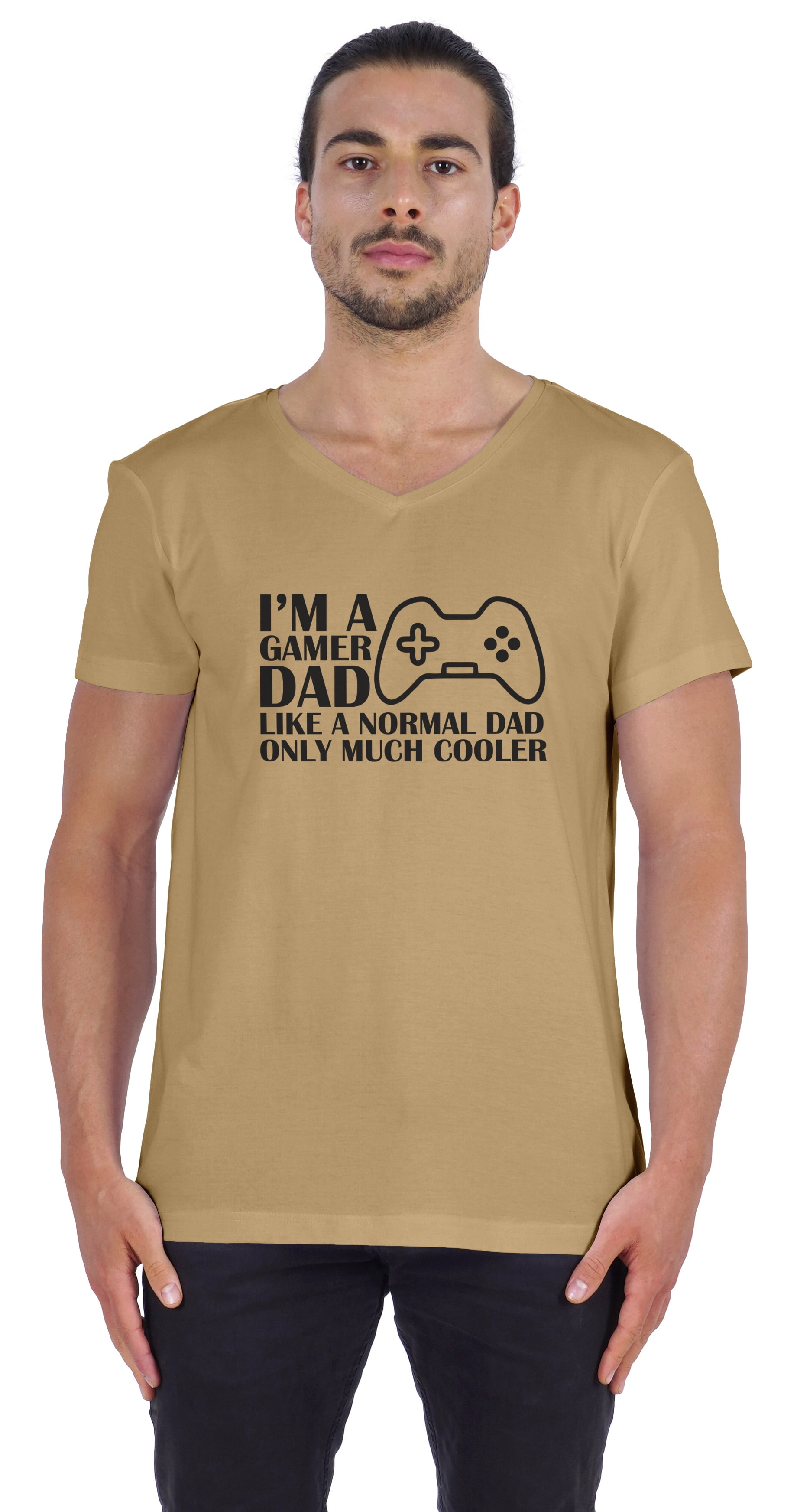 Inkmeso V-Neck Tee Shirt For Men's Graphic Printed I'm A Gamer Dad Like ...