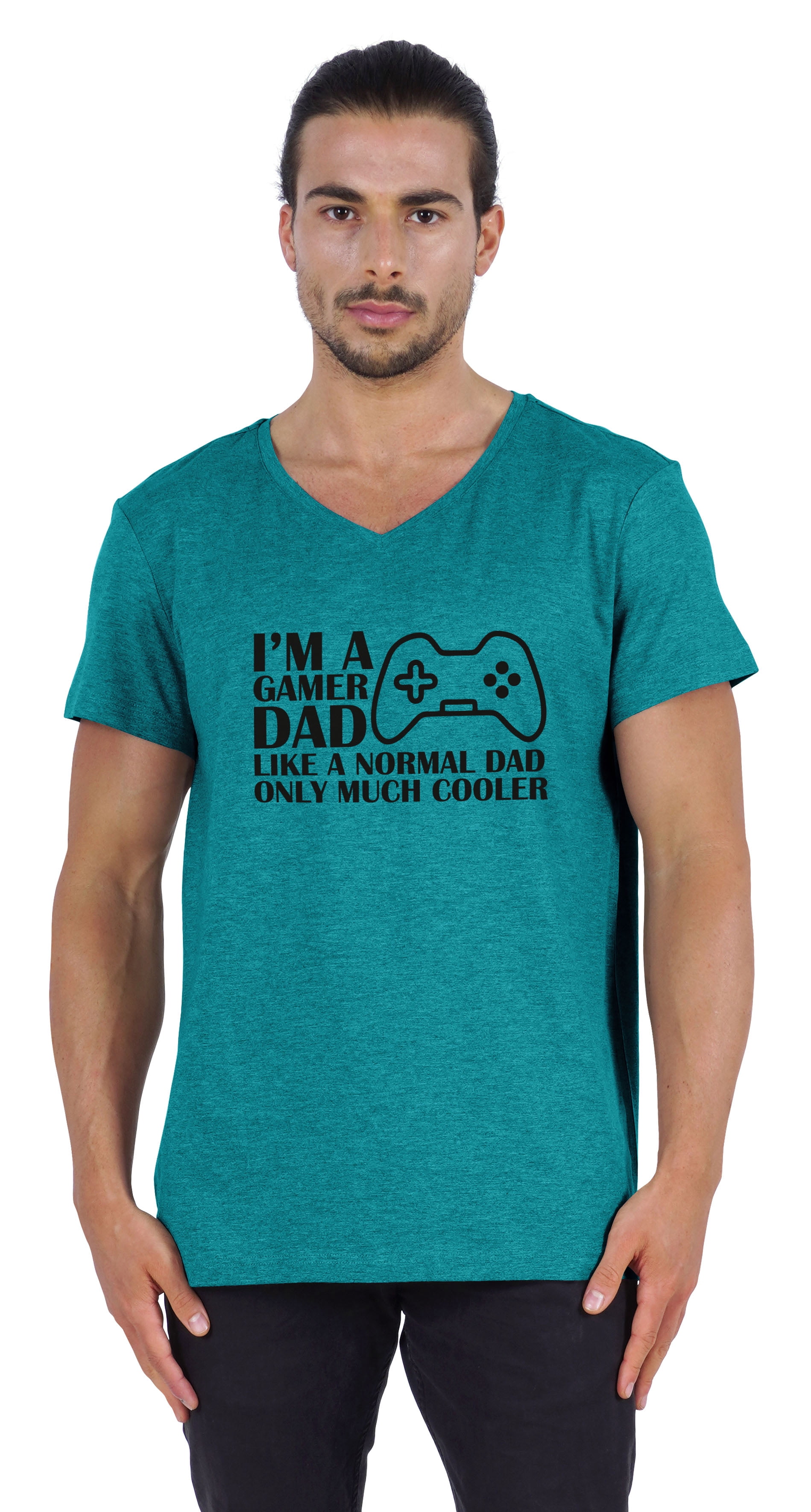 Inkmeso V-Neck Tee Shirt For Men's Graphic Printed I'm A Gamer Dad Like ...
