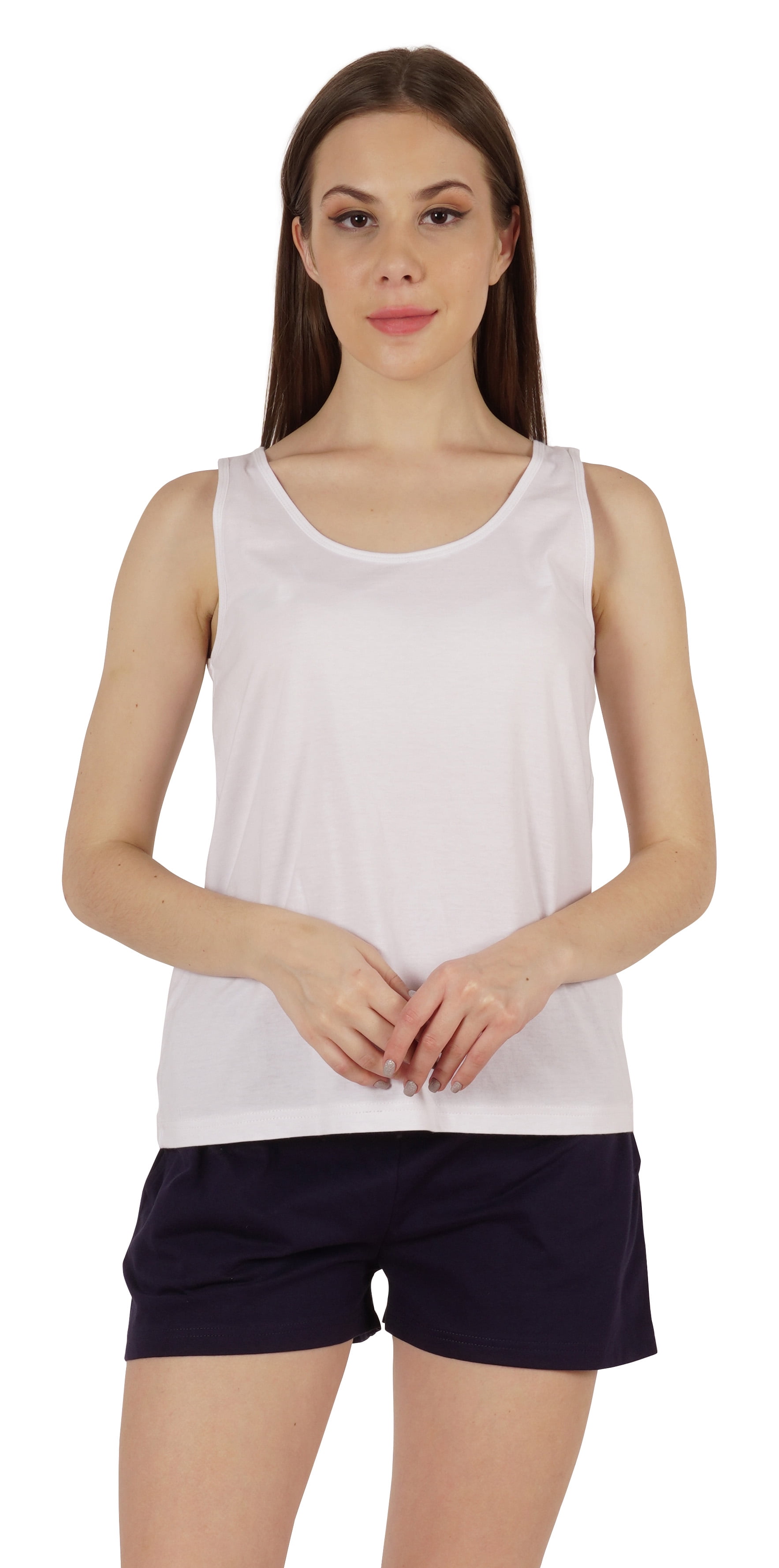 Inkmeso WoMen's Solid Tank Top W/ Shorts Nightwear Set Sleeveless Sexy ...