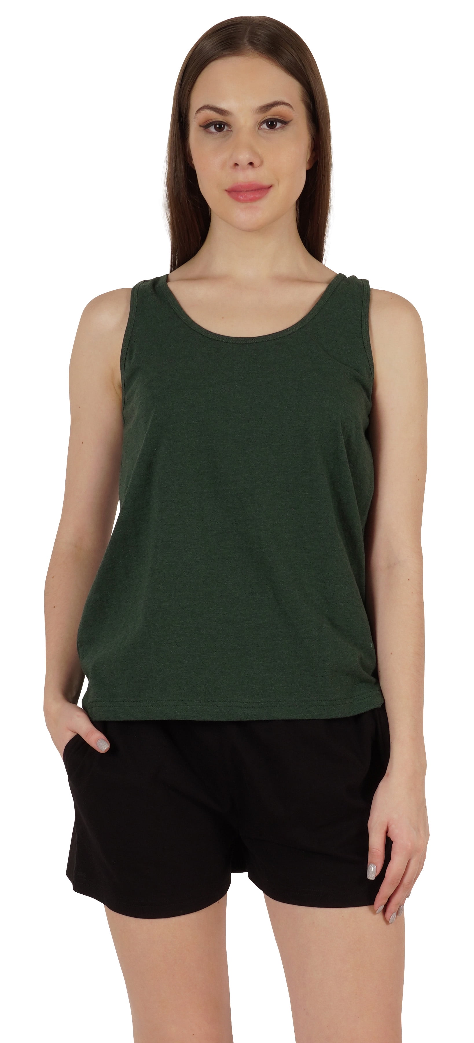 Inkmeso WoMen's Solid Tank Top W/ Shorts Nightwear Set Sleeveless Sexy ...
