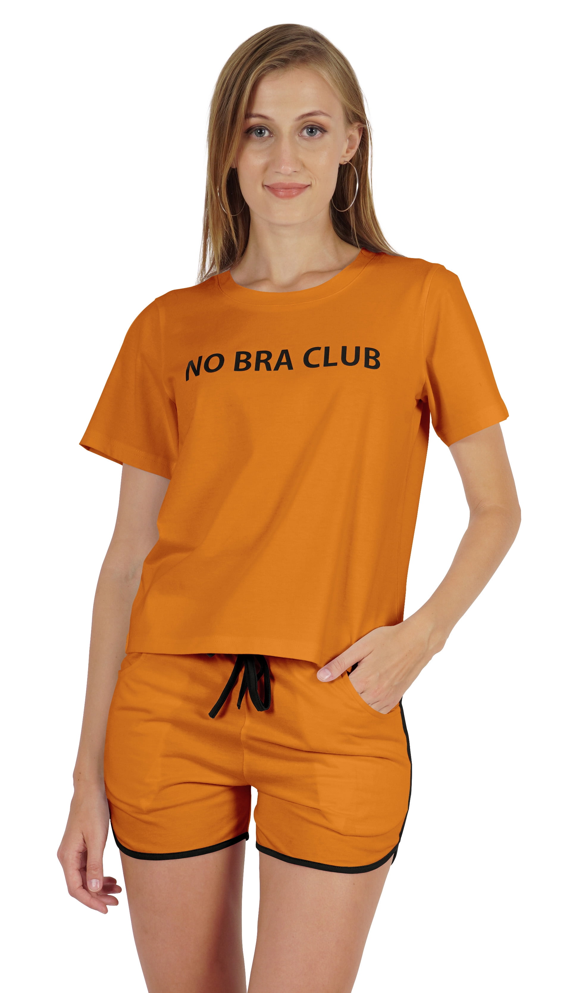 Inkmeso Women's Short Sleeve No Bra Club Go Braless Funny No Bra Day ...