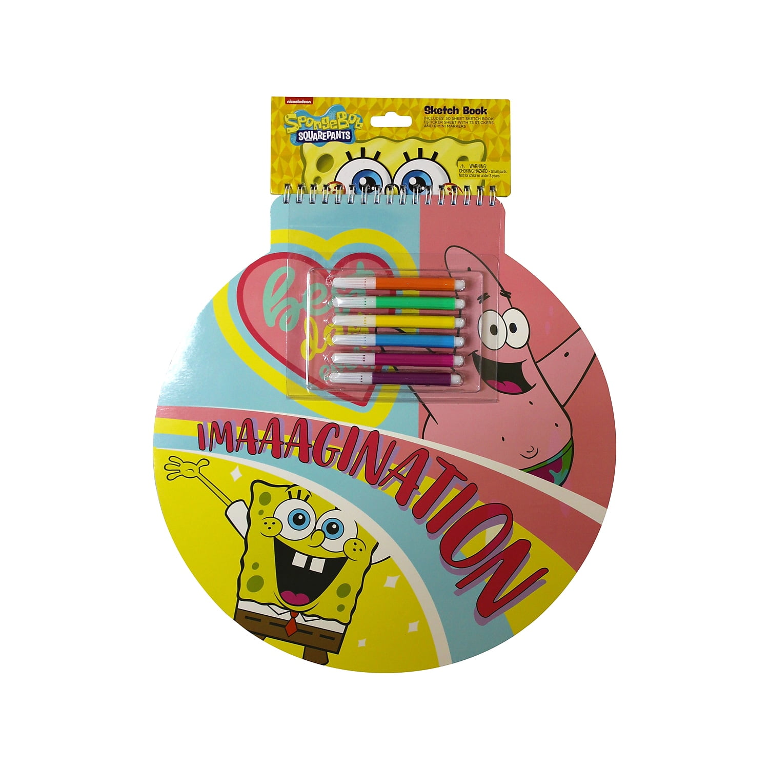 Inkology SpongeBob Jumbo 12" x 15.5" Spiral Bound Sketch Book 50 Sheets ...