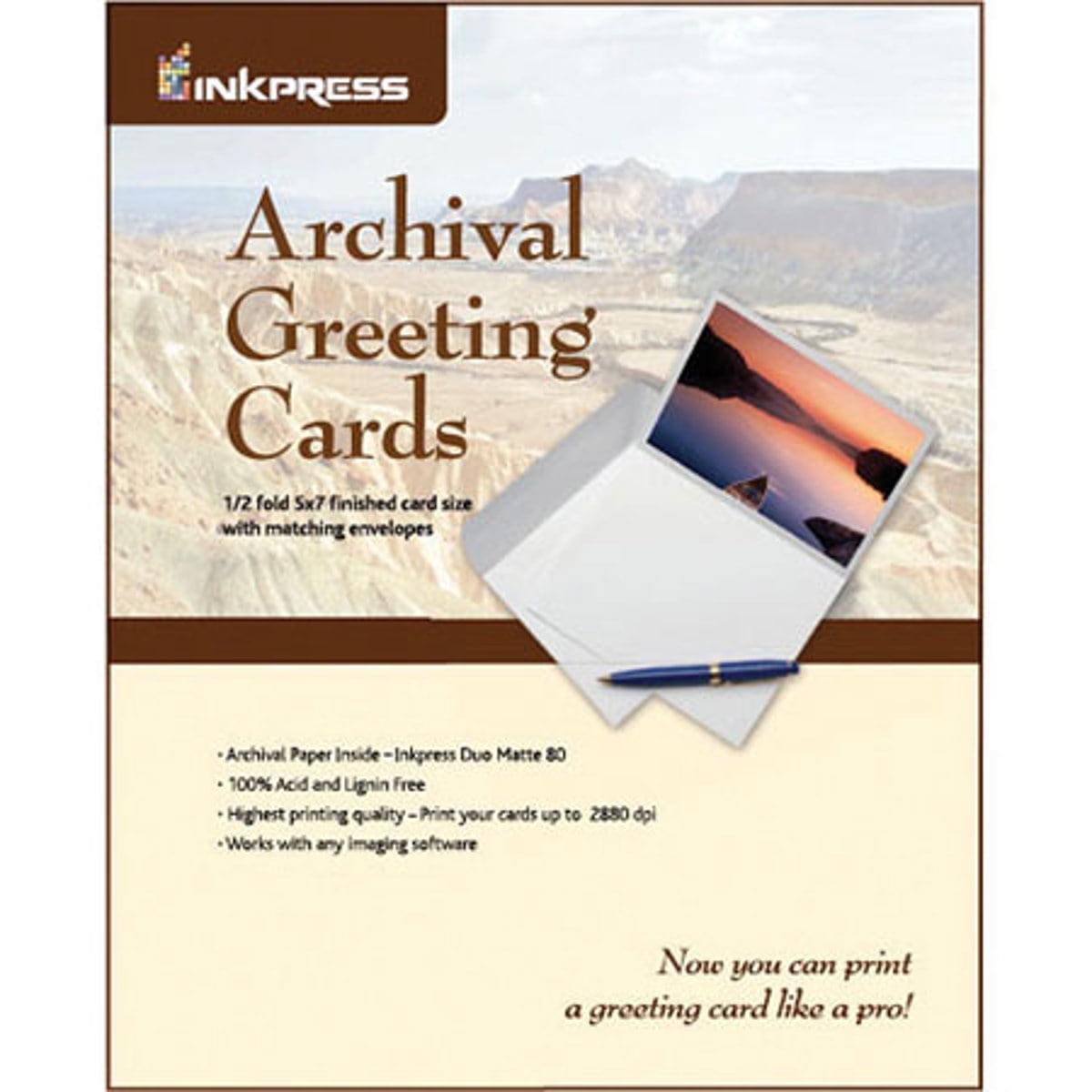Inkpress Archival Greeting Cards for Inkjet 7x10" Scored Archival ...