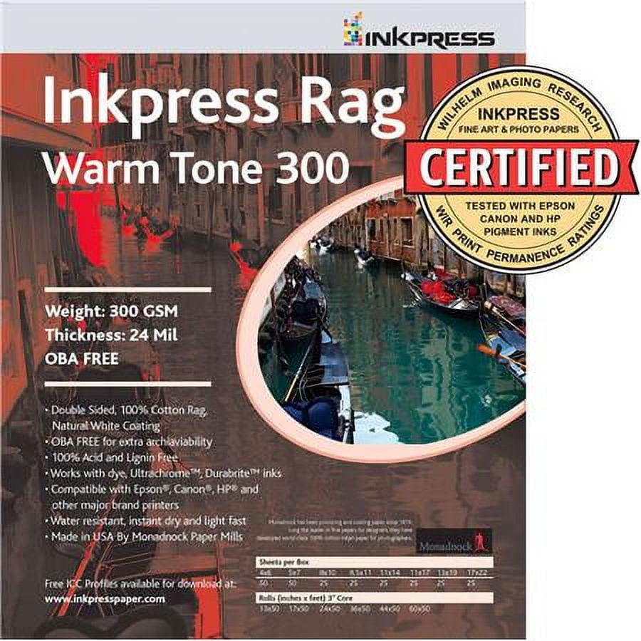 Inkpress Rag Warm Tone 300 Double Sided, Cream White Matte Inkjet Paper ...