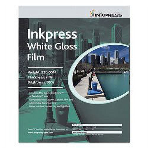 Inkpress WGF111720 Specialty Media White Gloss Film 11in. X 17in. 20 ...