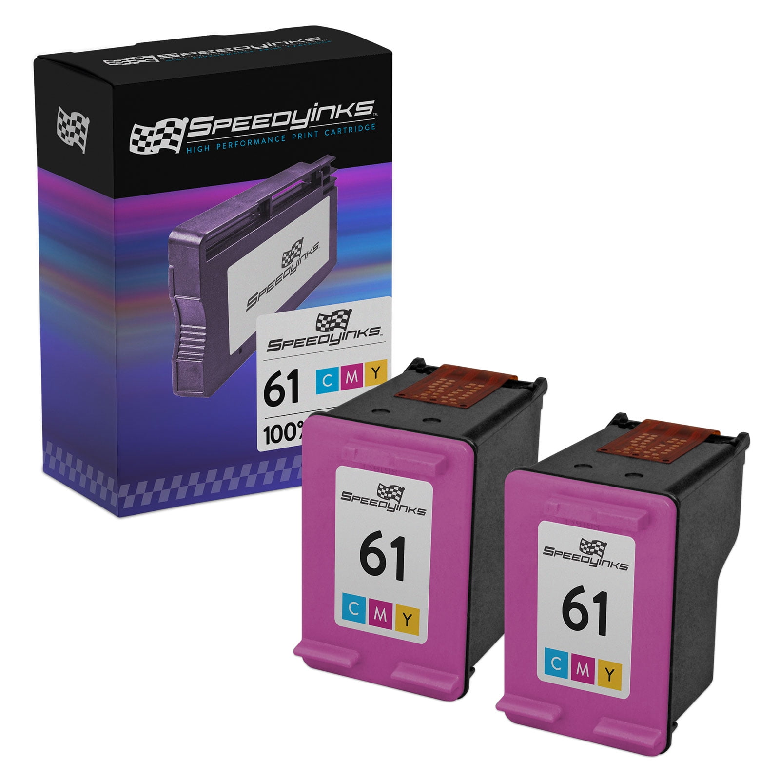 Inks Ink Cartridge Replacement for HP 61 CH562WN (Tri-Color, 2-Pack ...