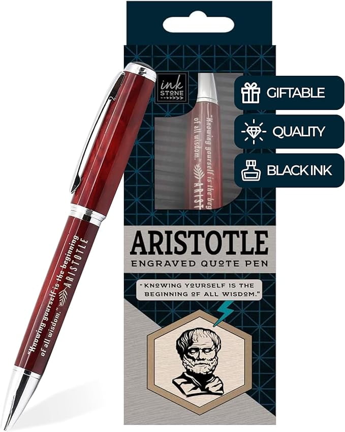 Inkstone Aristotle Enlightened Quote Pen Knowing Yourself is the Beginning of All Wisdom ...