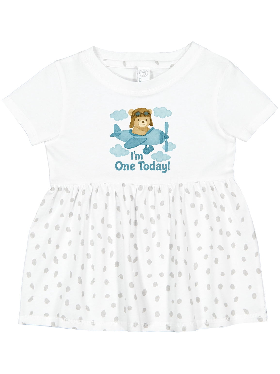 Inktastic 1st Birthday Airplane Teddy Bear I'm One Today Girls Baby ...