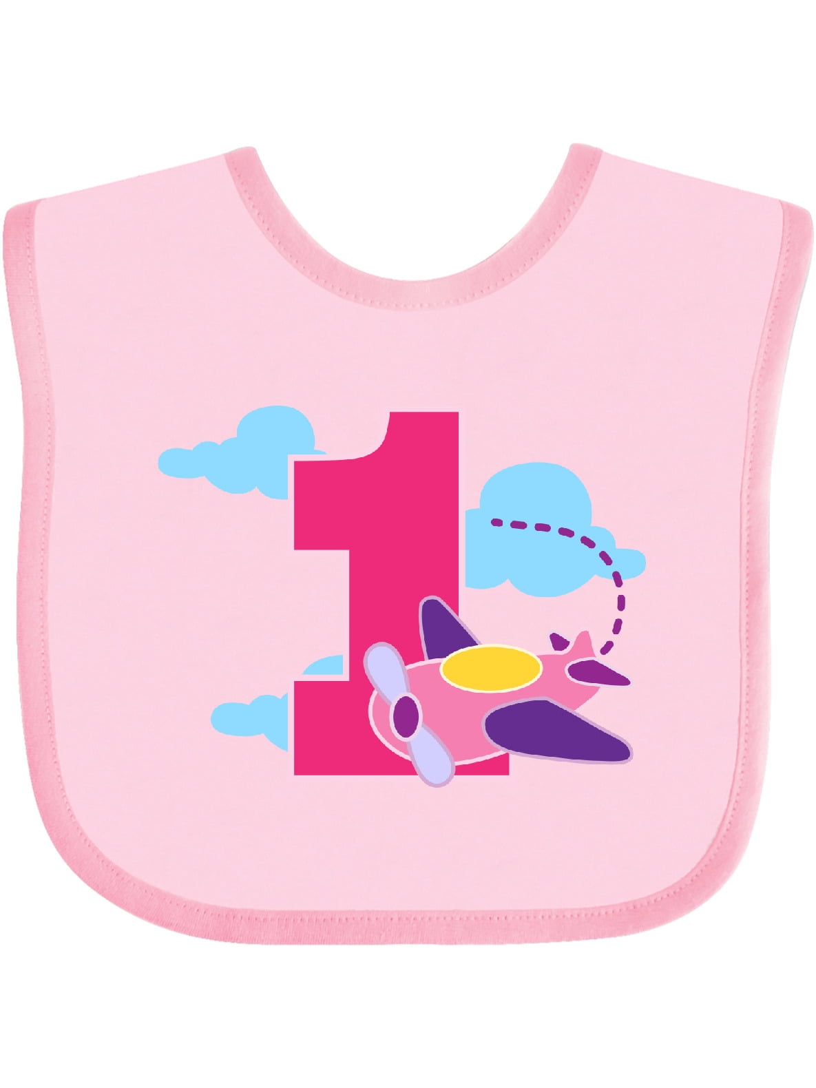 Inktastic 1st Birthday Pilot Airplane Girls Baby Bib - Walmart.com
