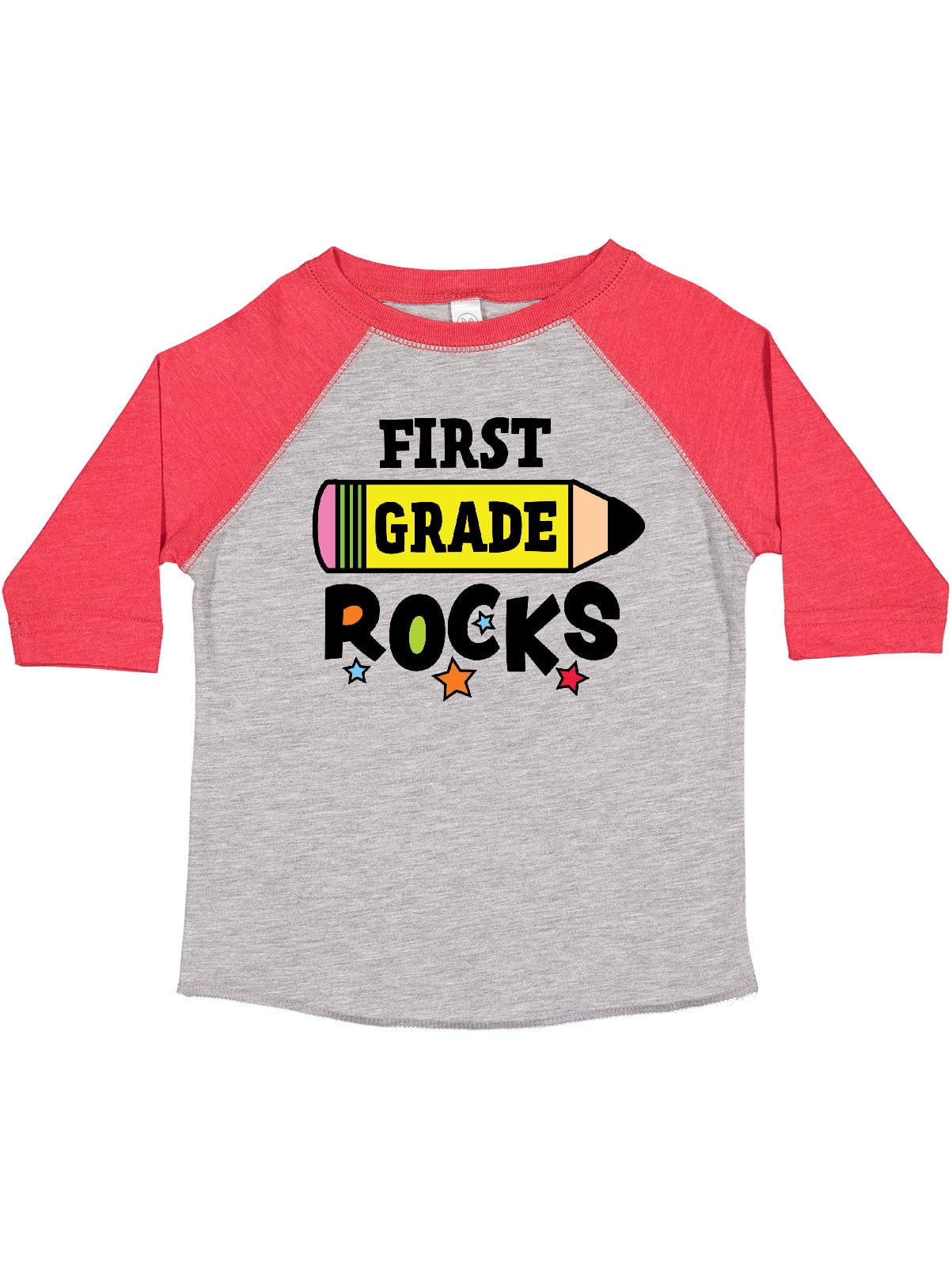 Inktastic 1st Grade Rocks with Pencil and Stars Boys or Girls Toddler T ...