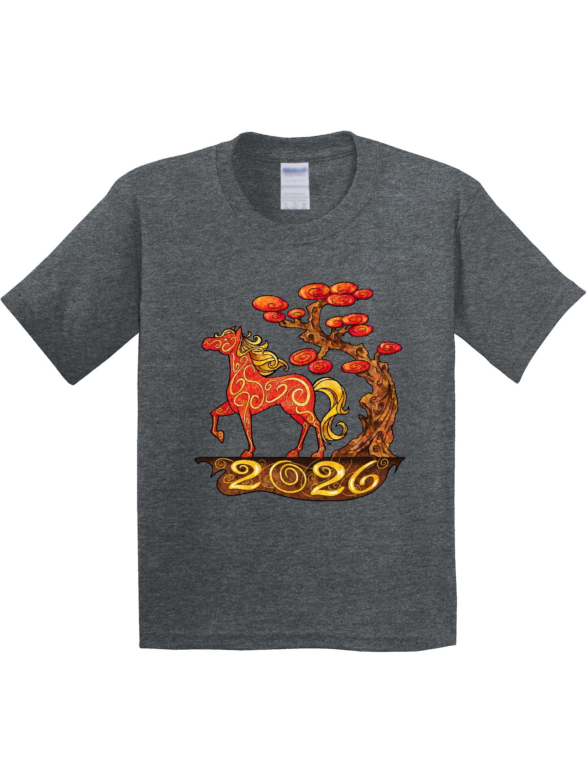 Inktastic 2026 Year of the Horse Happy New Year's Youth T-Shirt ...