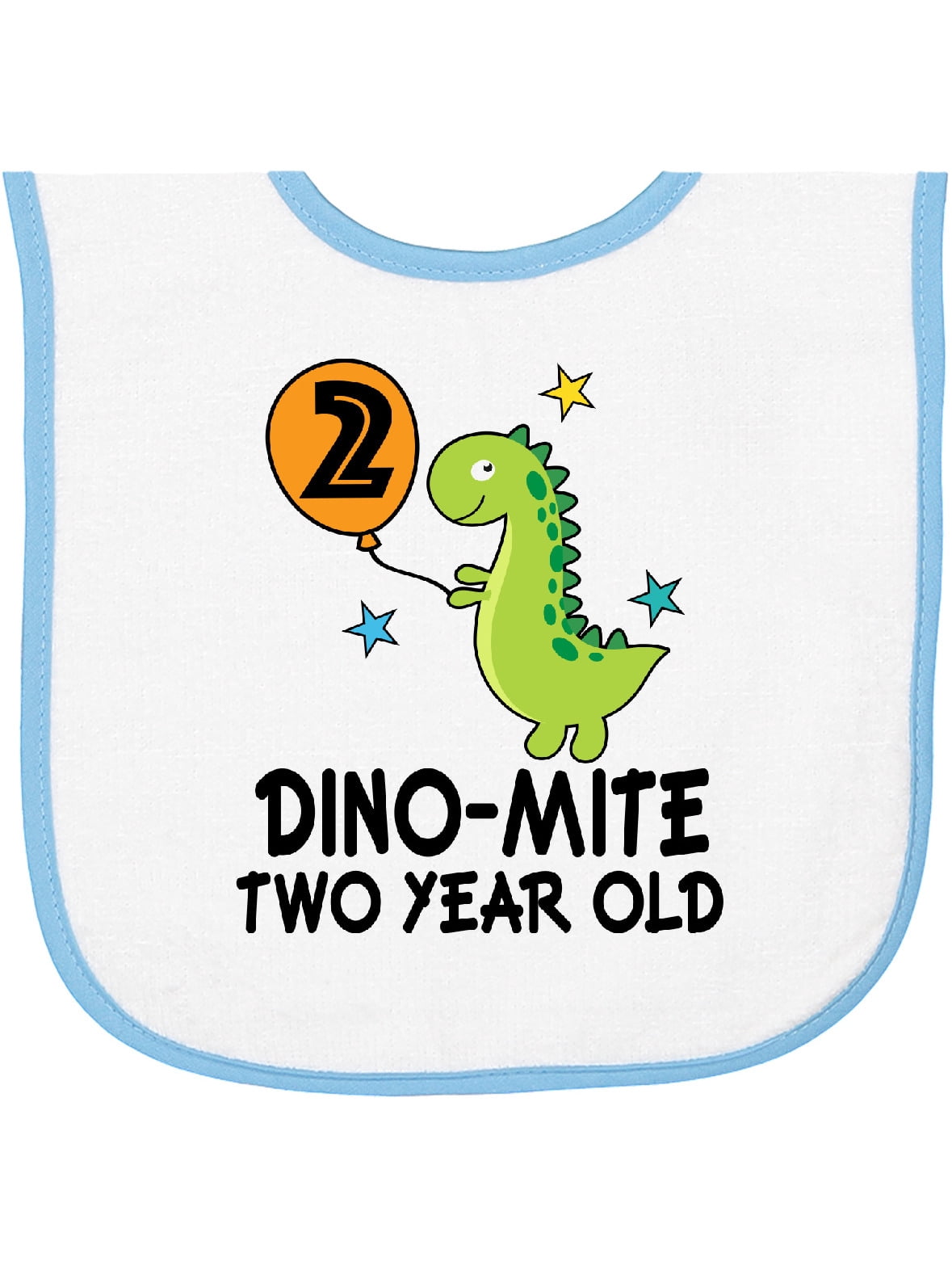 Inktastic 2nd Birthday Dinosaur Party Two Year Old Baby Terry Cloth Bib ...
