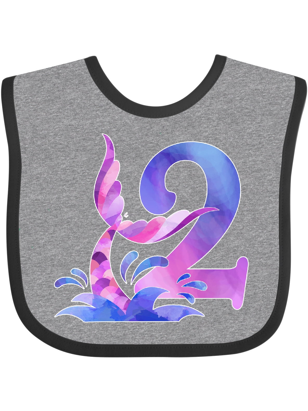 Inktastic 2nd Birthday Mermaid Tail Boys or Girls Baby Bib - Walmart.com