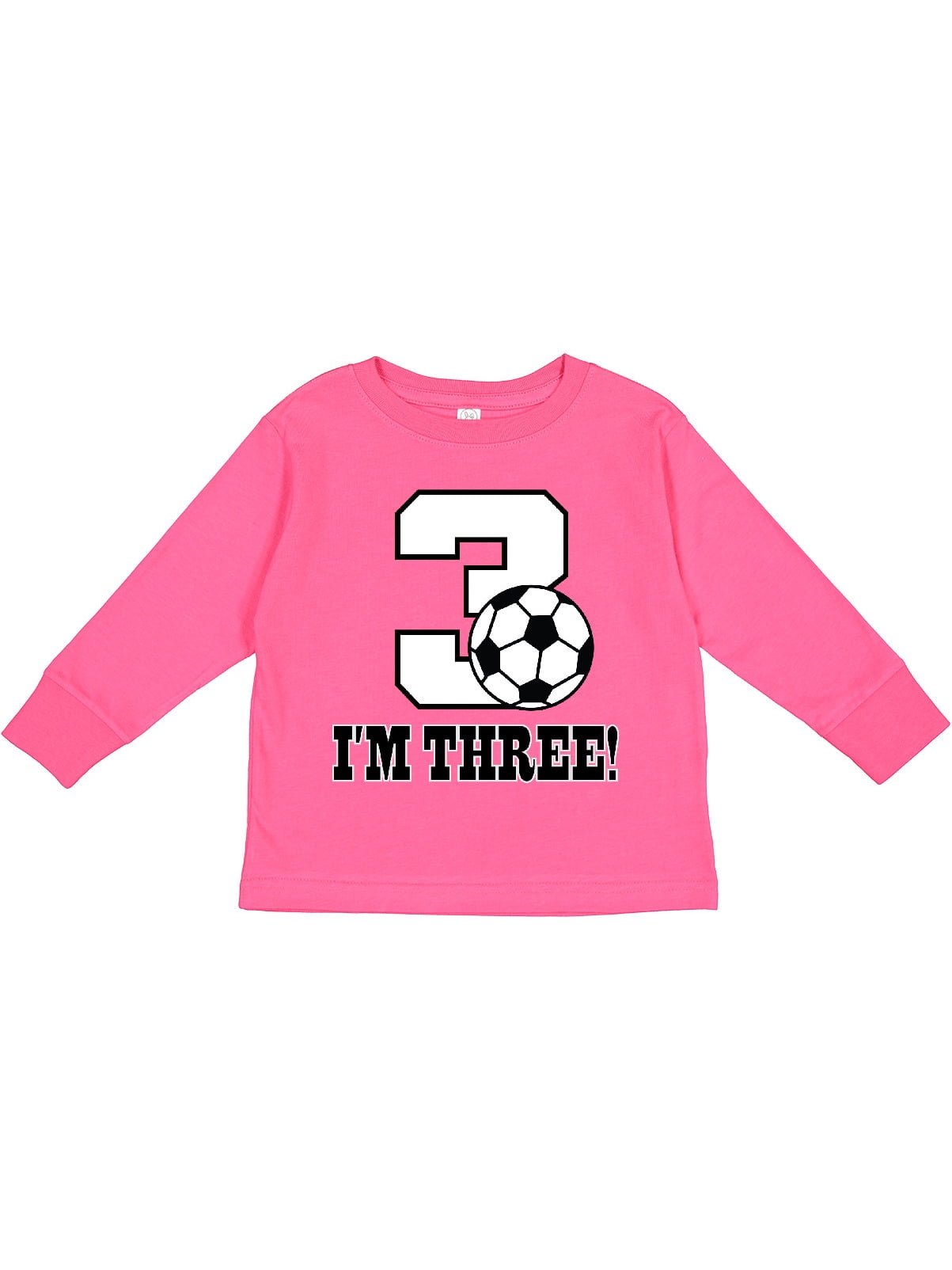 Inktastic 3rd Birthday Soccer Boys or Girls Long Sleeve Toddler T-Shirt ...