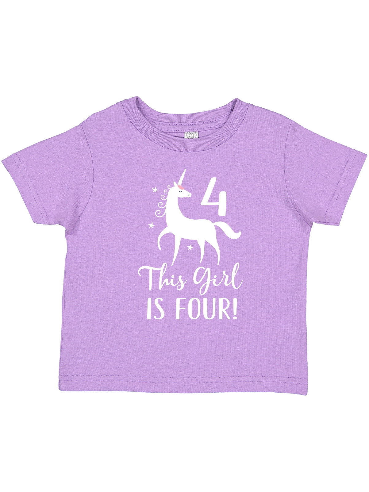 Inktastic 4th Birthday Unicorn 4 Year Old Girl Girls Toddler T-Shirt ...