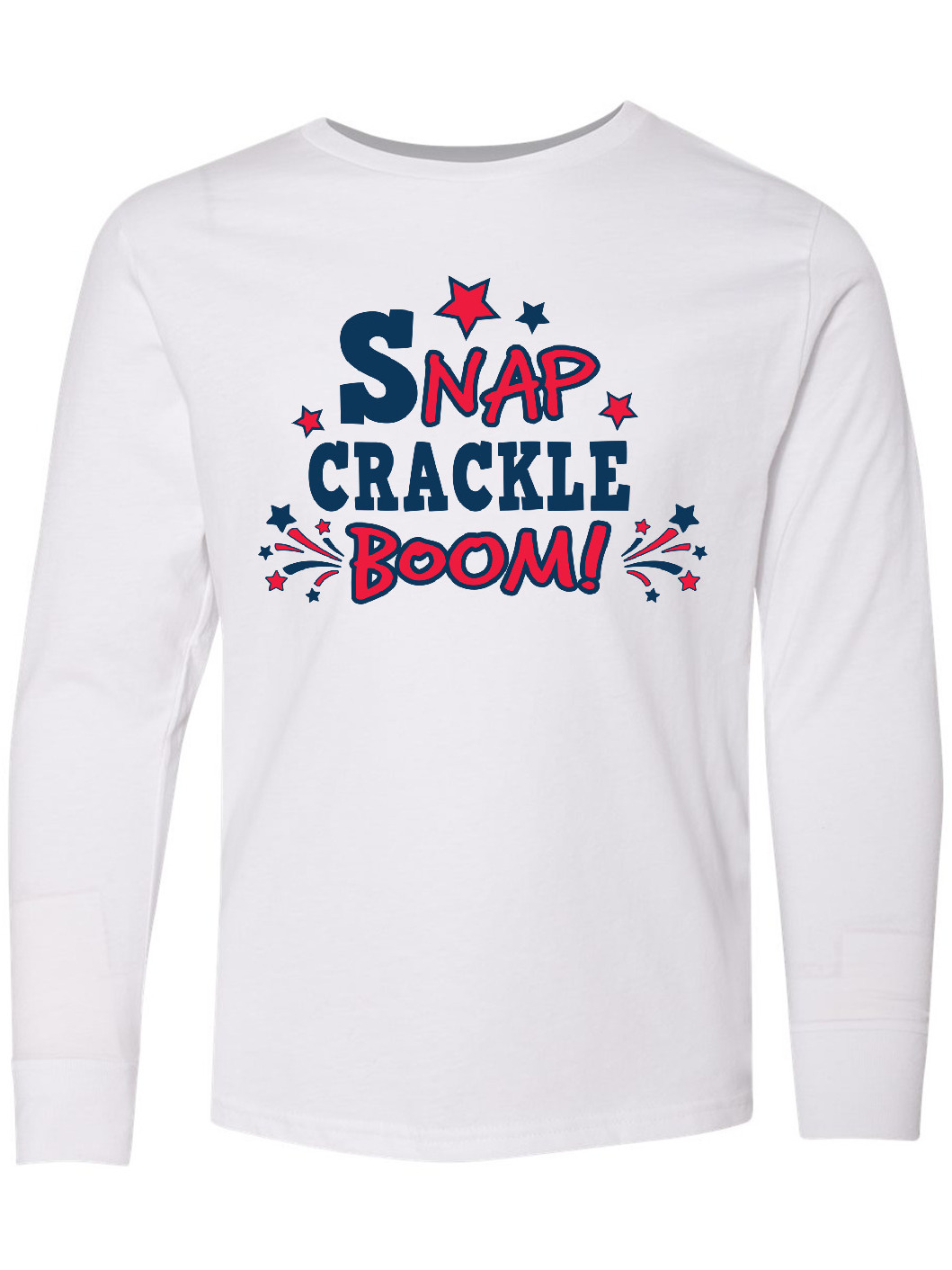 Inktastic 4th of July Snap Crackle Boom with Red and White Fireworks ...