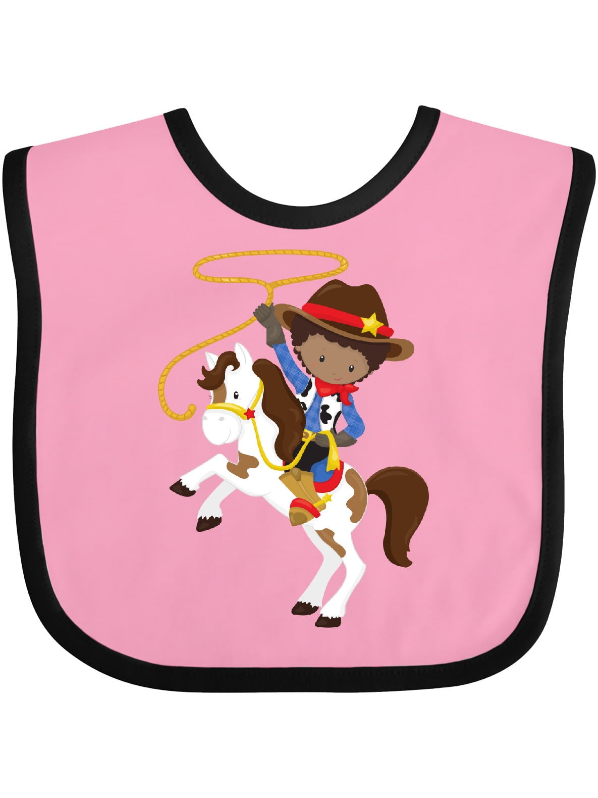 Inktastic African American Boy, Cowboy, Sheriff, Lasso Boys Baby Bib ...