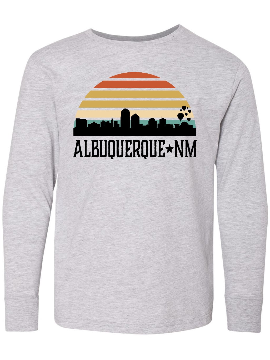 Inktastic Albuquerque New Mexico Skyline Long Sleeve Youth T-Shirt ...