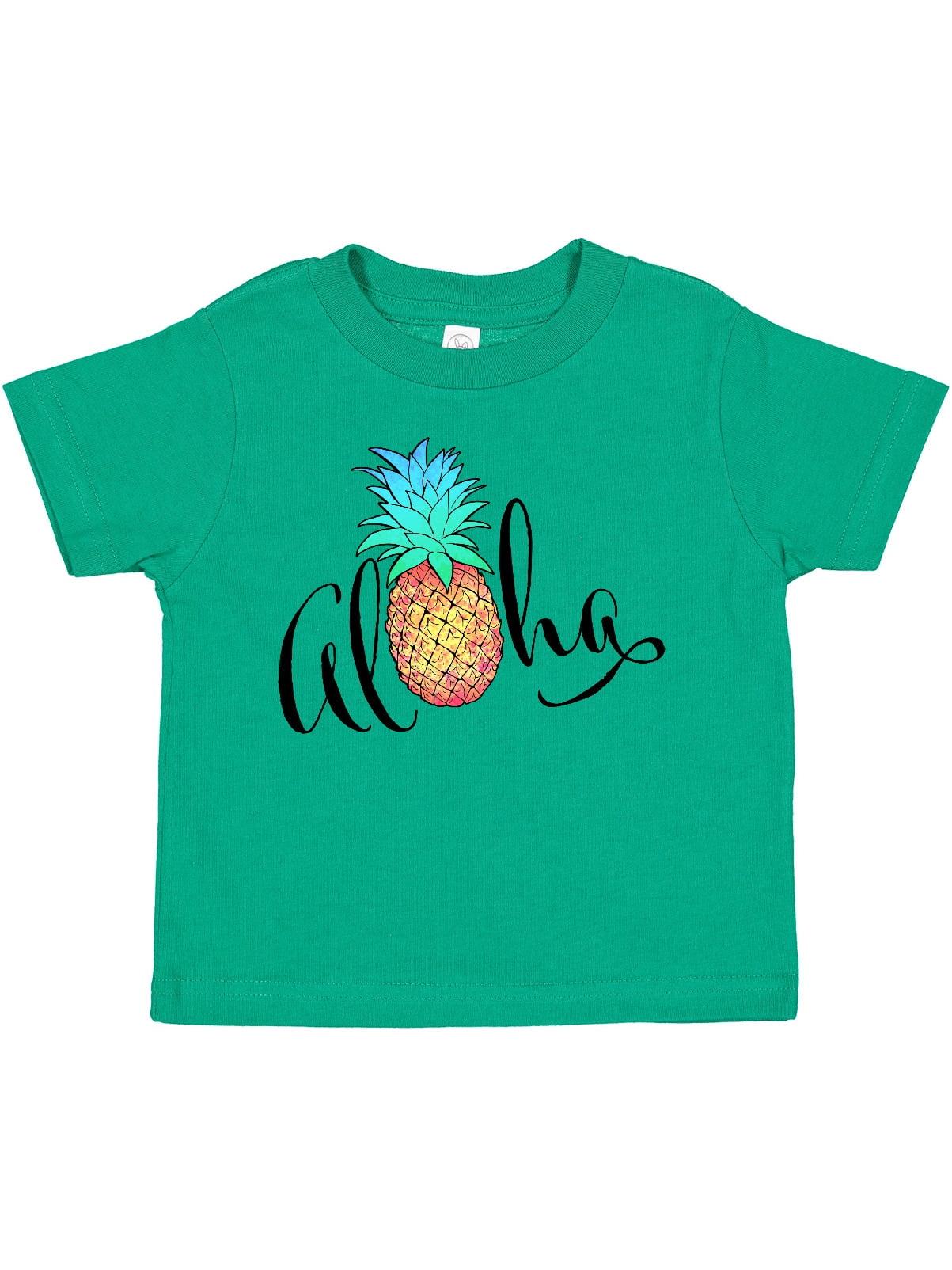 Inktastic Aloha- in cursive with pineapple rainbow colors Boys or Girls ...