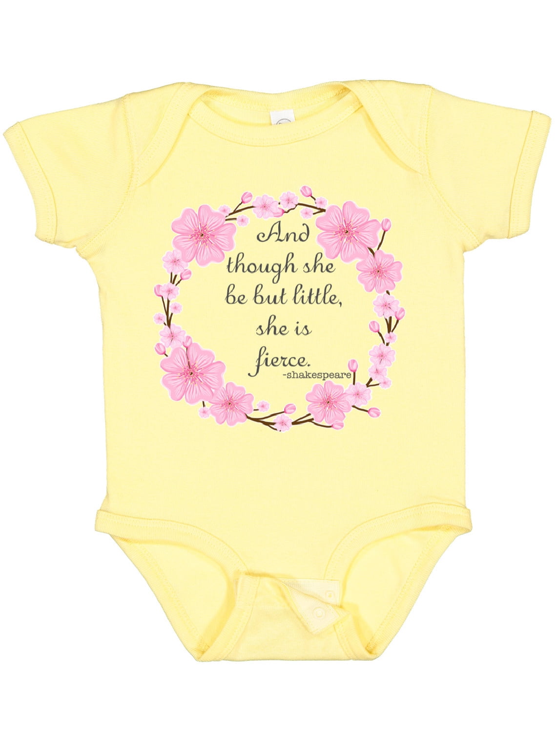 Inktastic And Though She Be but Little She is Fierce Girls Baby ...