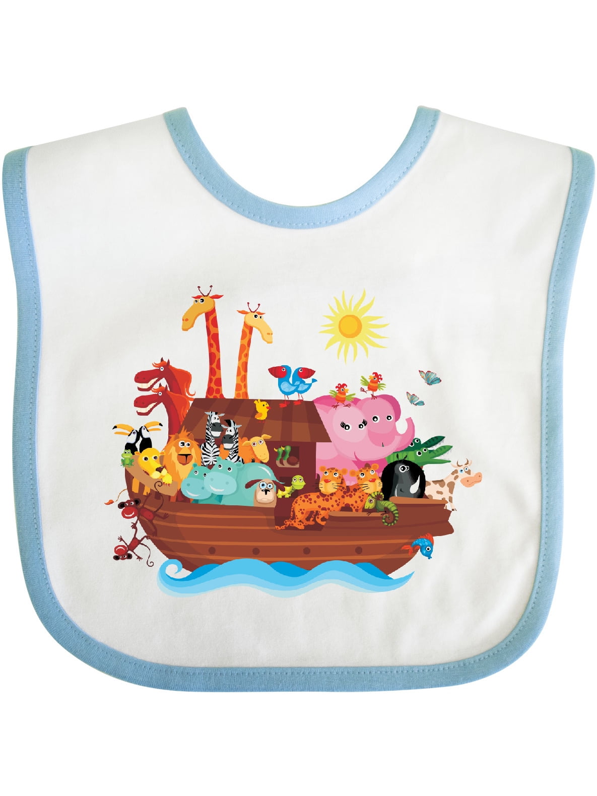 Inktastic Animal Ark Bible Story Christian Boys or Girls Baby Bib ...
