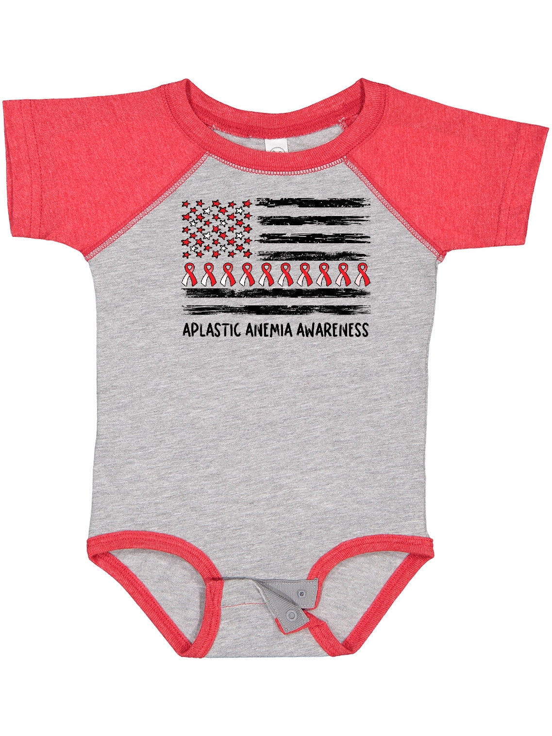 Inktastic Aplastic Anemia Awareness Red and White Ribbons and Flag Boys ...