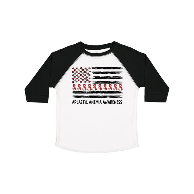 Inktastic Aplastic Anemia Awareness Red and White Ribbons and Flag Boys ...