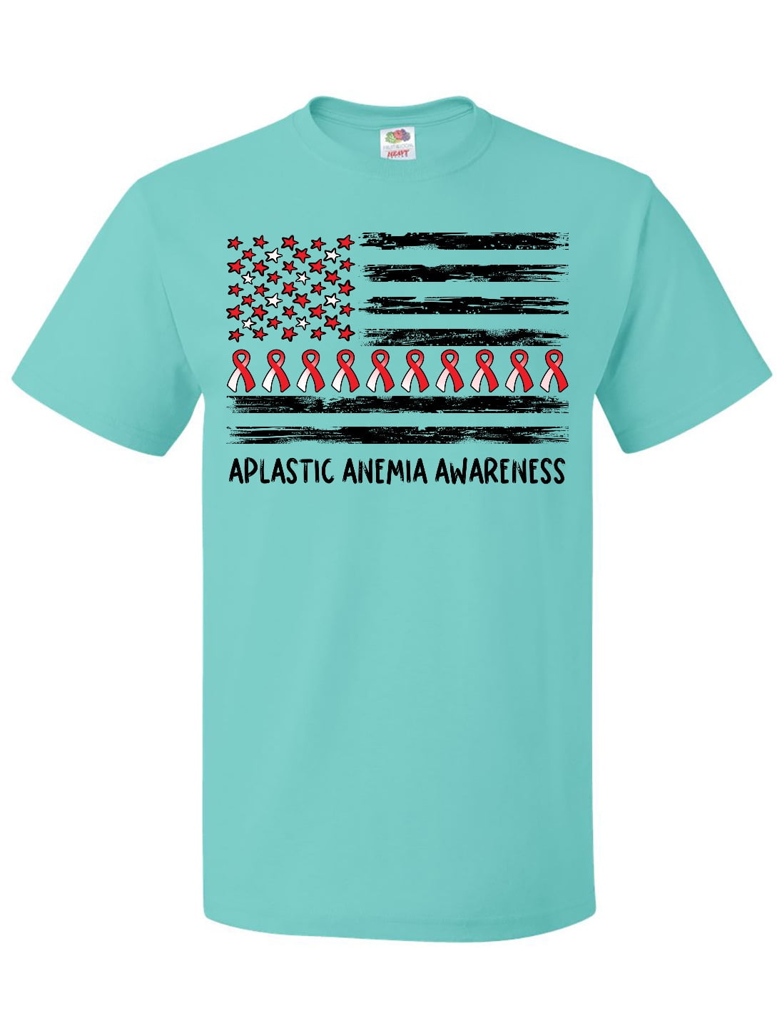 Inktastic Aplastic Anemia Awareness Red and White Ribbons and Flag T ...
