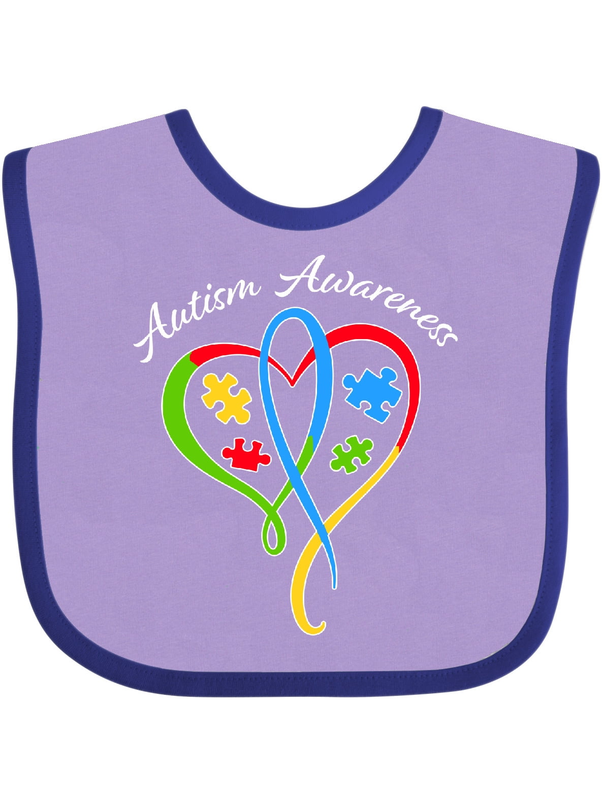 Inktastic Autism Awareness Heart Ribbon and Puzzle Pieces Boys or Girls Baby Bib - Walmart.com
