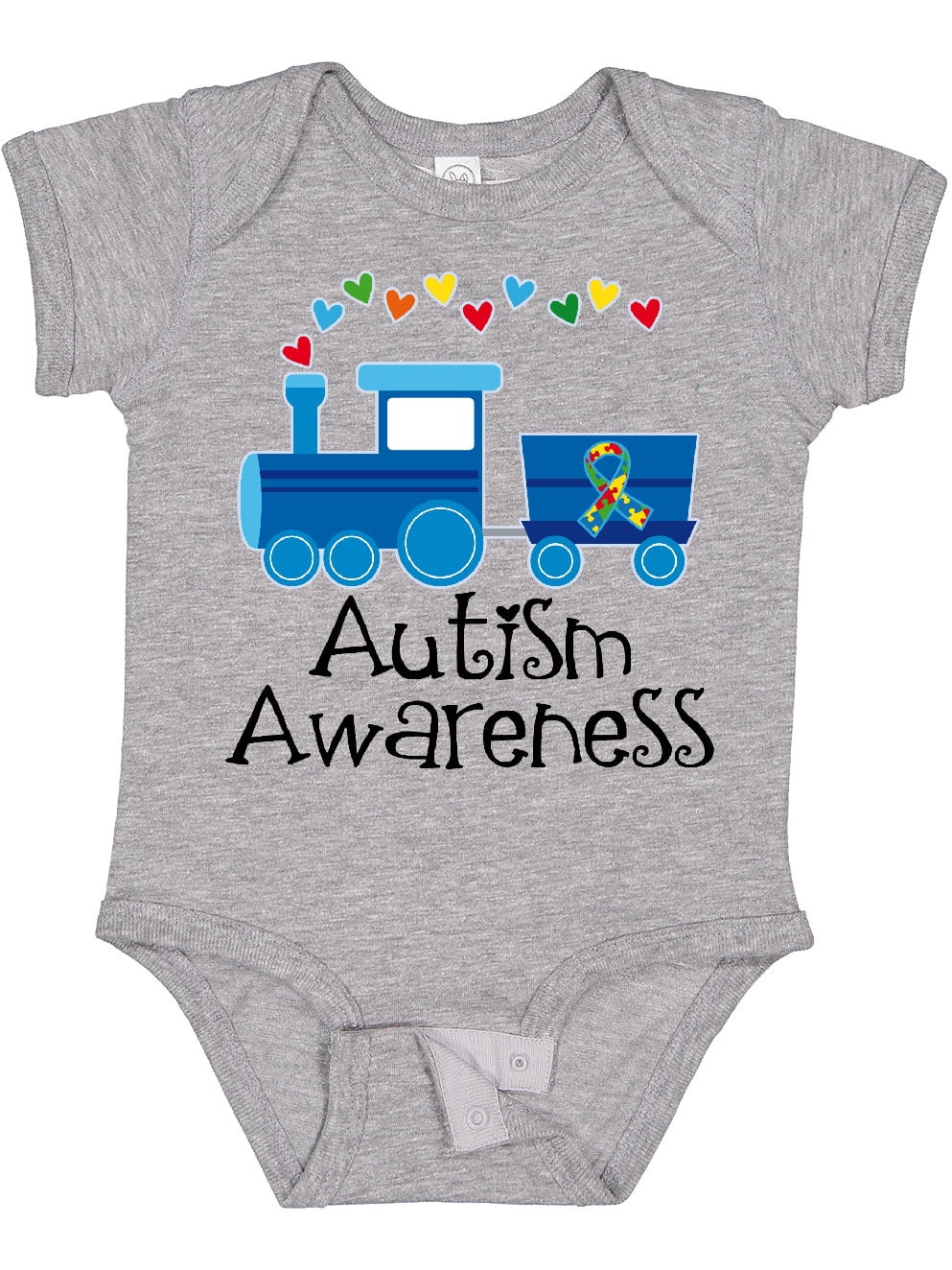 Inktastic Autism Awareness Ribbon Train Boys or Girls Baby Bodysuit ...