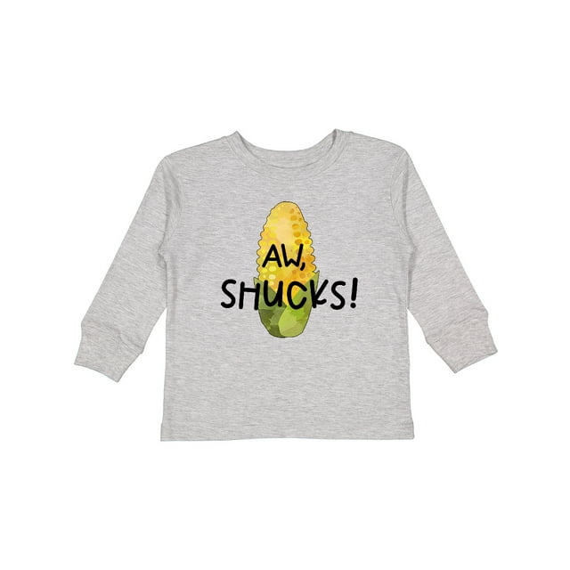 Inktastic Aw, Shucks! Corn on the Cob Humor Boys or Girls Long Sleeve ...