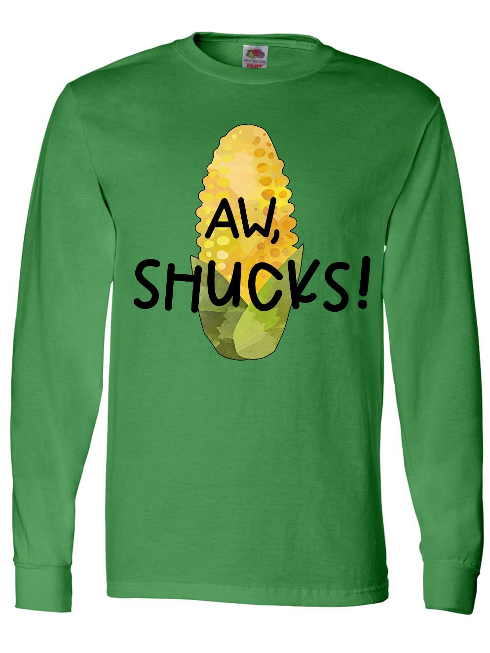 Inktastic Aw, Shucks Corn on the Cob Humor Long Sleeve T-Shirt ...