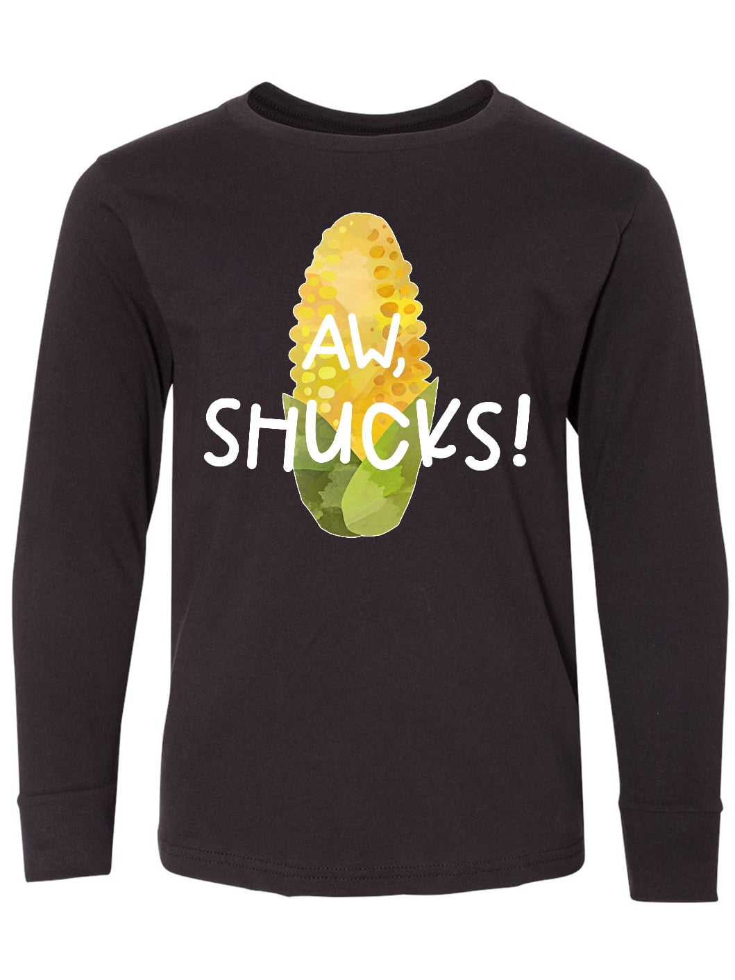 Inktastic Aw, Shucks Corn on the Cob Humor Long Sleeve Youth T-Shirt ...