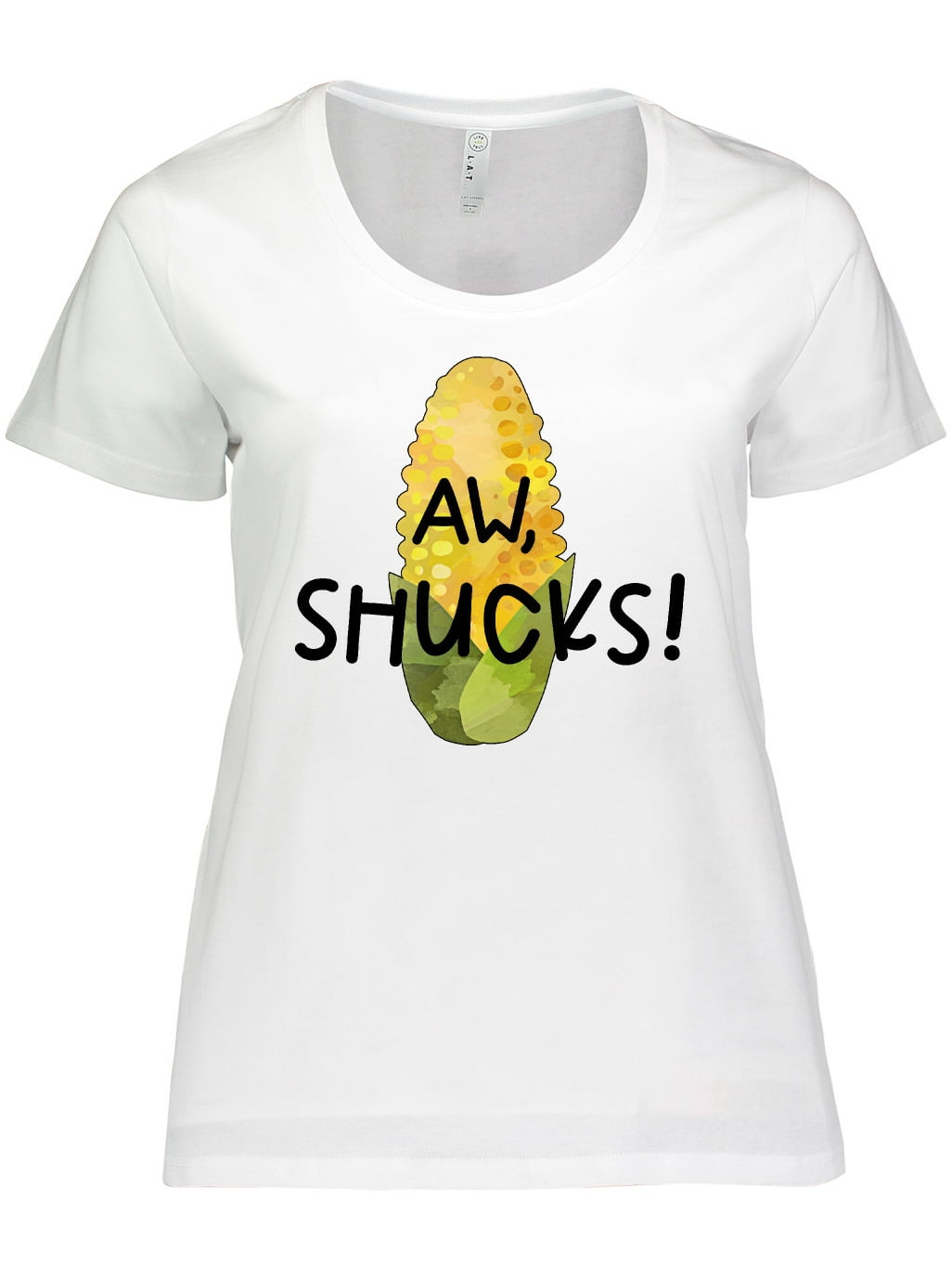 Inktastic Aw, Shucks! Corn on the Cob Humor Women's Plus Size T-Shirt ...