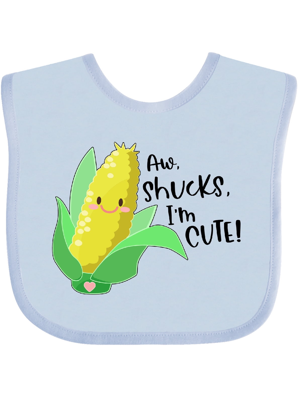 Inktastic Aw, Shucks, I'm Cute! Corn Humor Boys or Girls Baby Bib ...