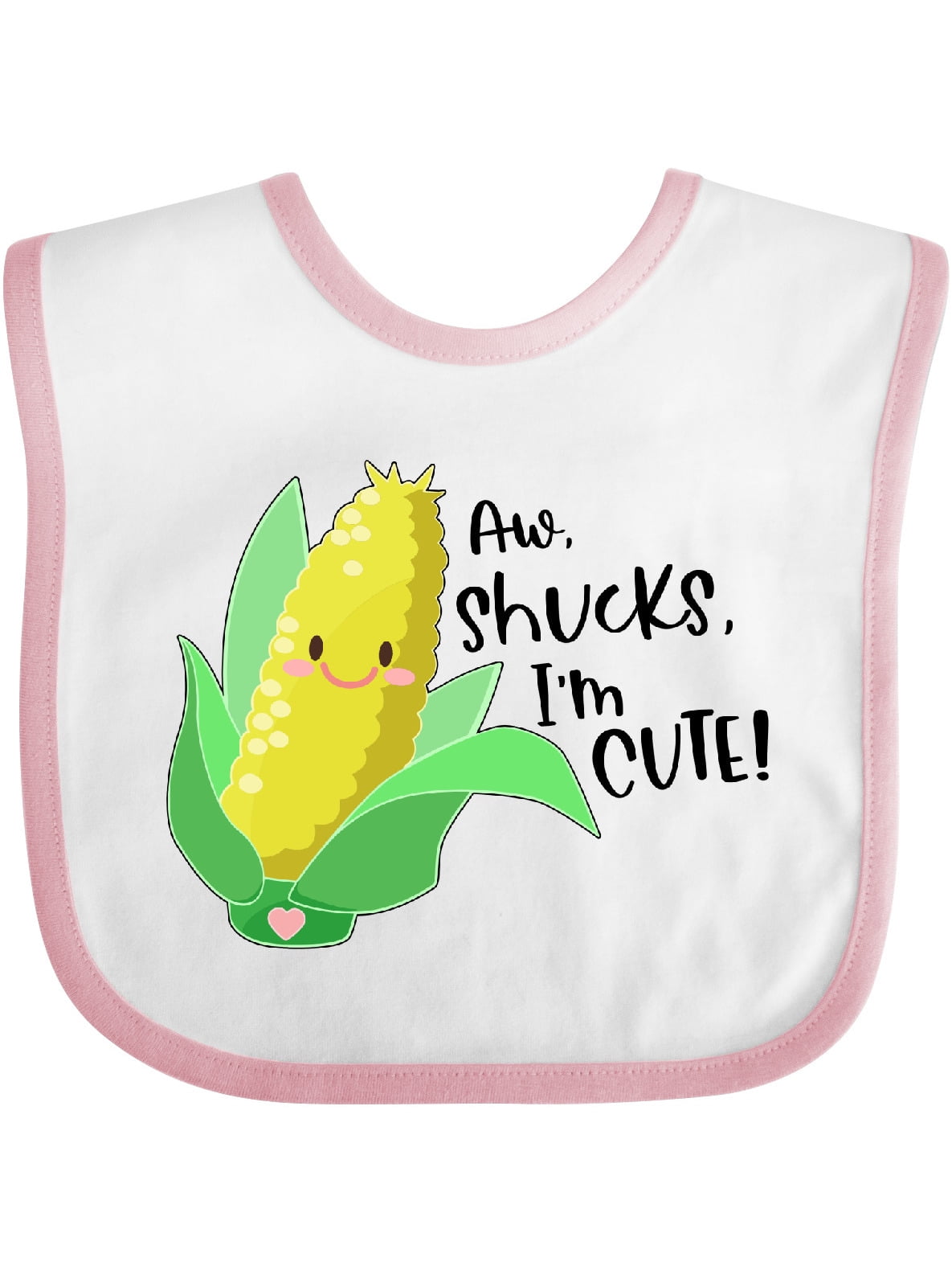 Inktastic Aw, Shucks, I'm Cute! Corn Humor Boys or Girls Baby Bib ...