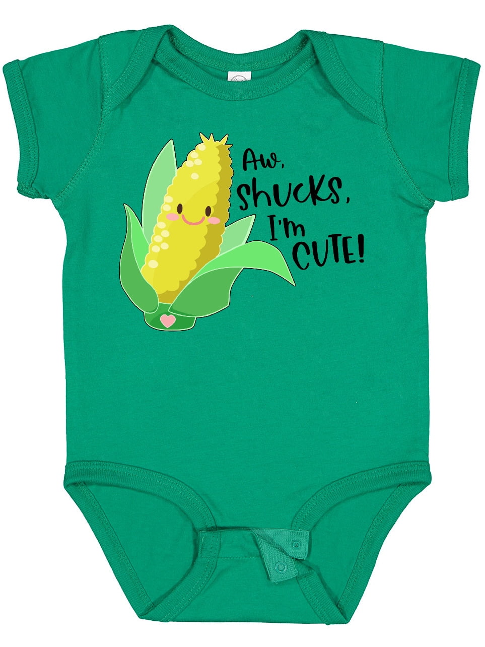 Inktastic Aw, Shucks, I'm Cute! Corn Humor Boys or Girls Baby Bodysuit ...