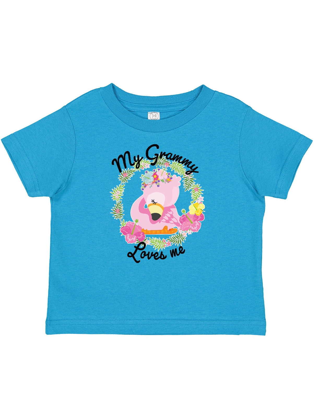 Inktastic Baby Flamingo My Grammy Loves Me with Flower Wreath Boys or ...